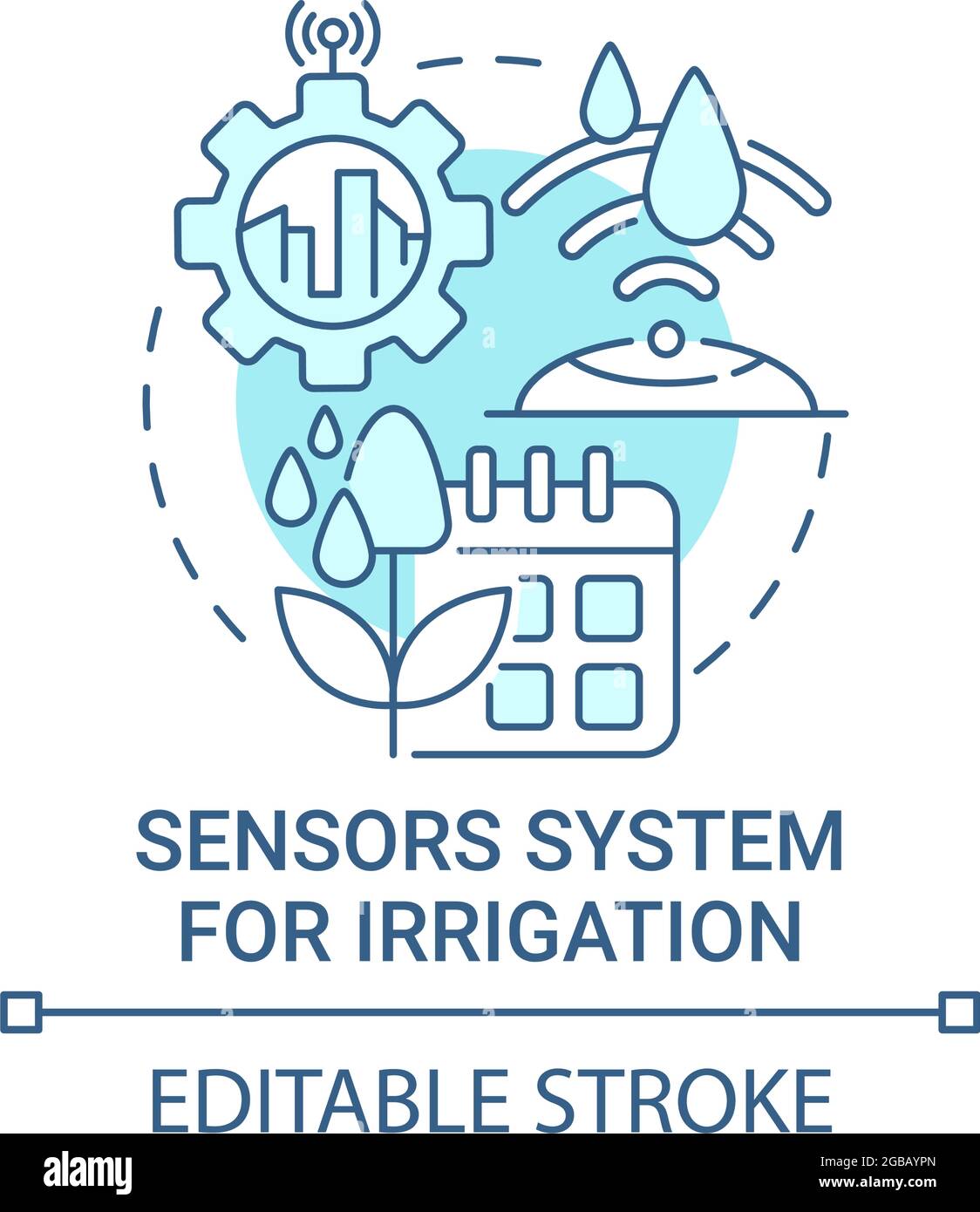 Sensor system for irrigation blue concept icon Stock Vector Image & Art ...
