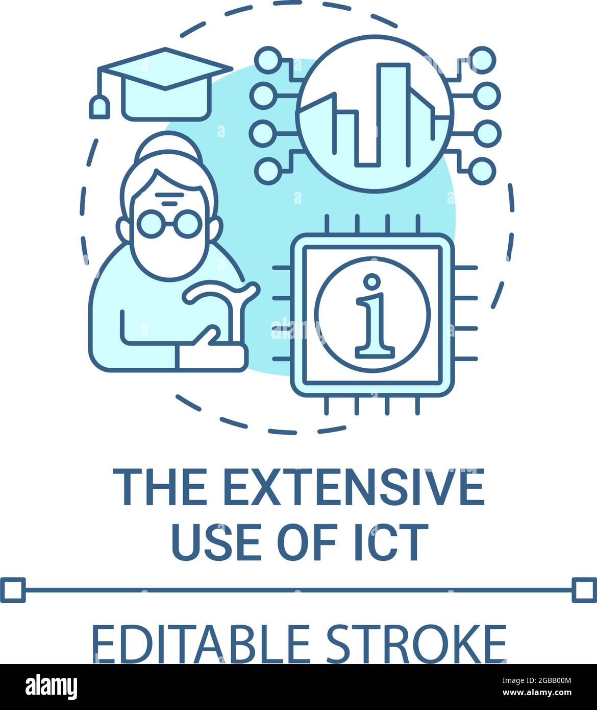 Extensive use of ict blue concept icon Stock Vector Image & Art - Alamy