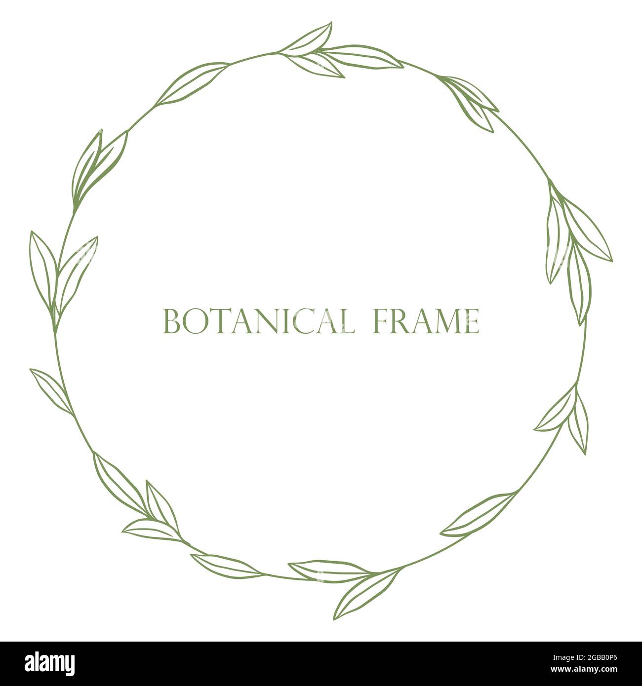 Simple minimalistic botanical frame hand drawing Stock Vector Image ...