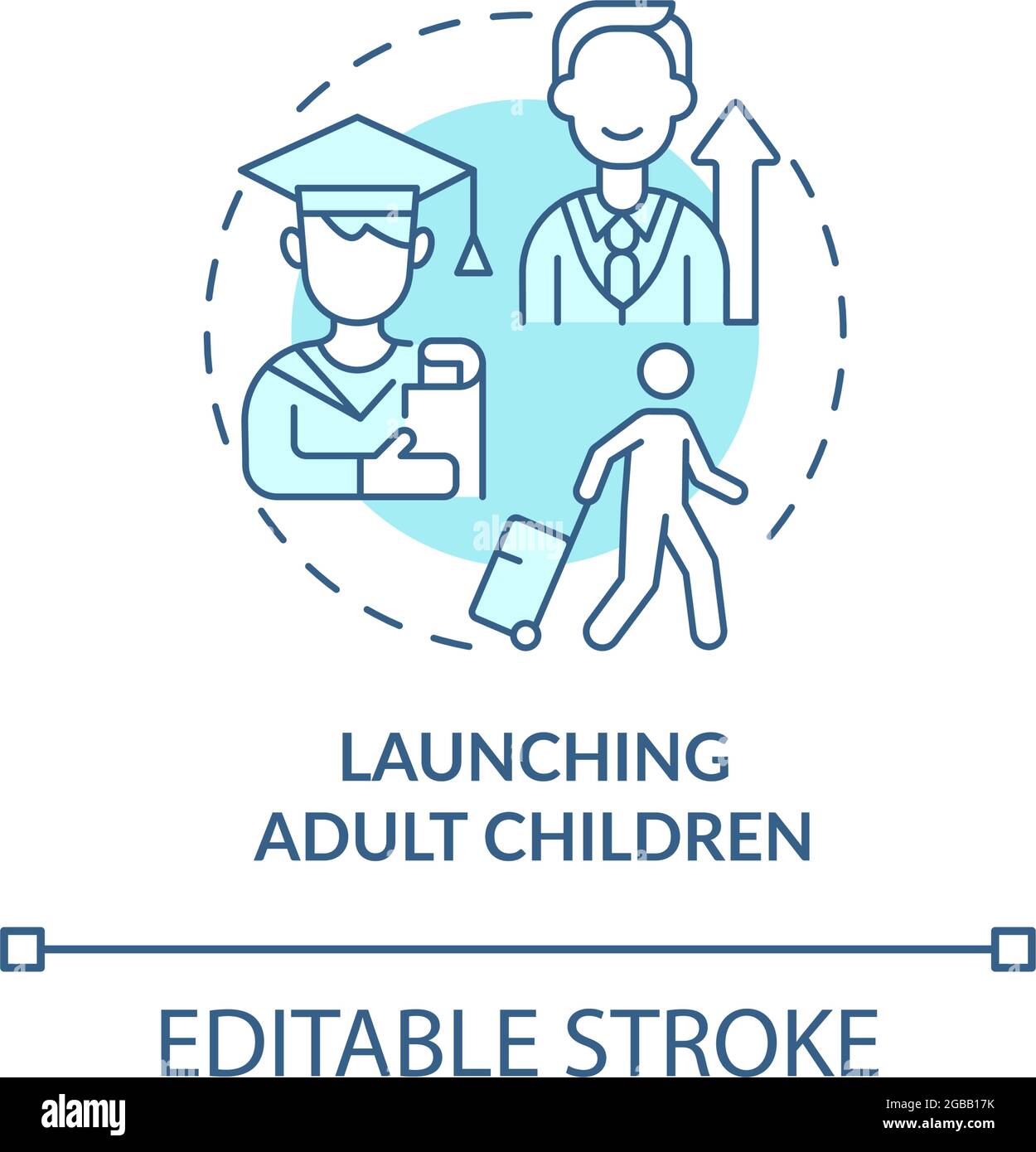 Launching adult children problem concept icon Stock Vector Image & Art ...