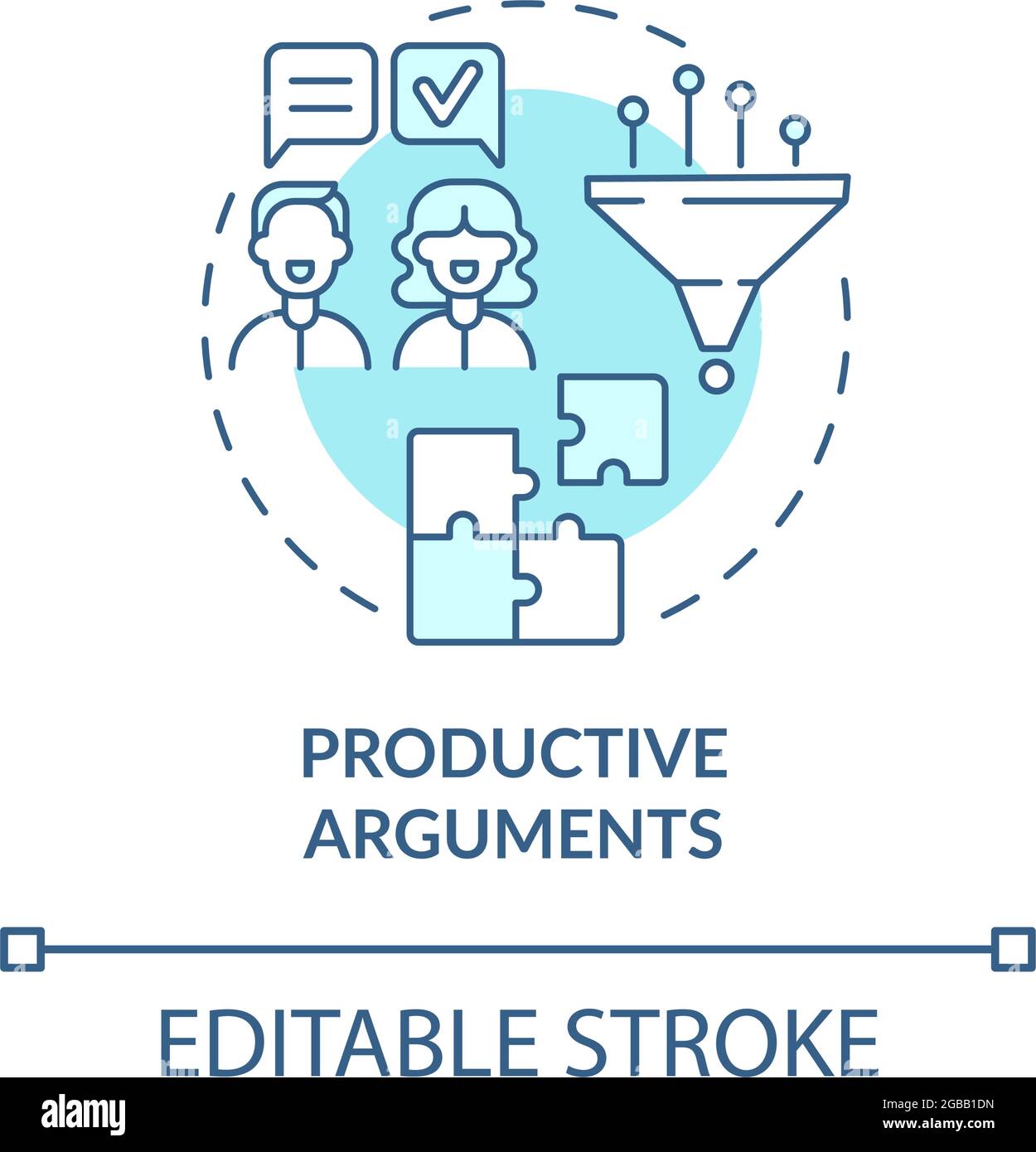 Productive arguments in mature couple communication concept icon Stock ...