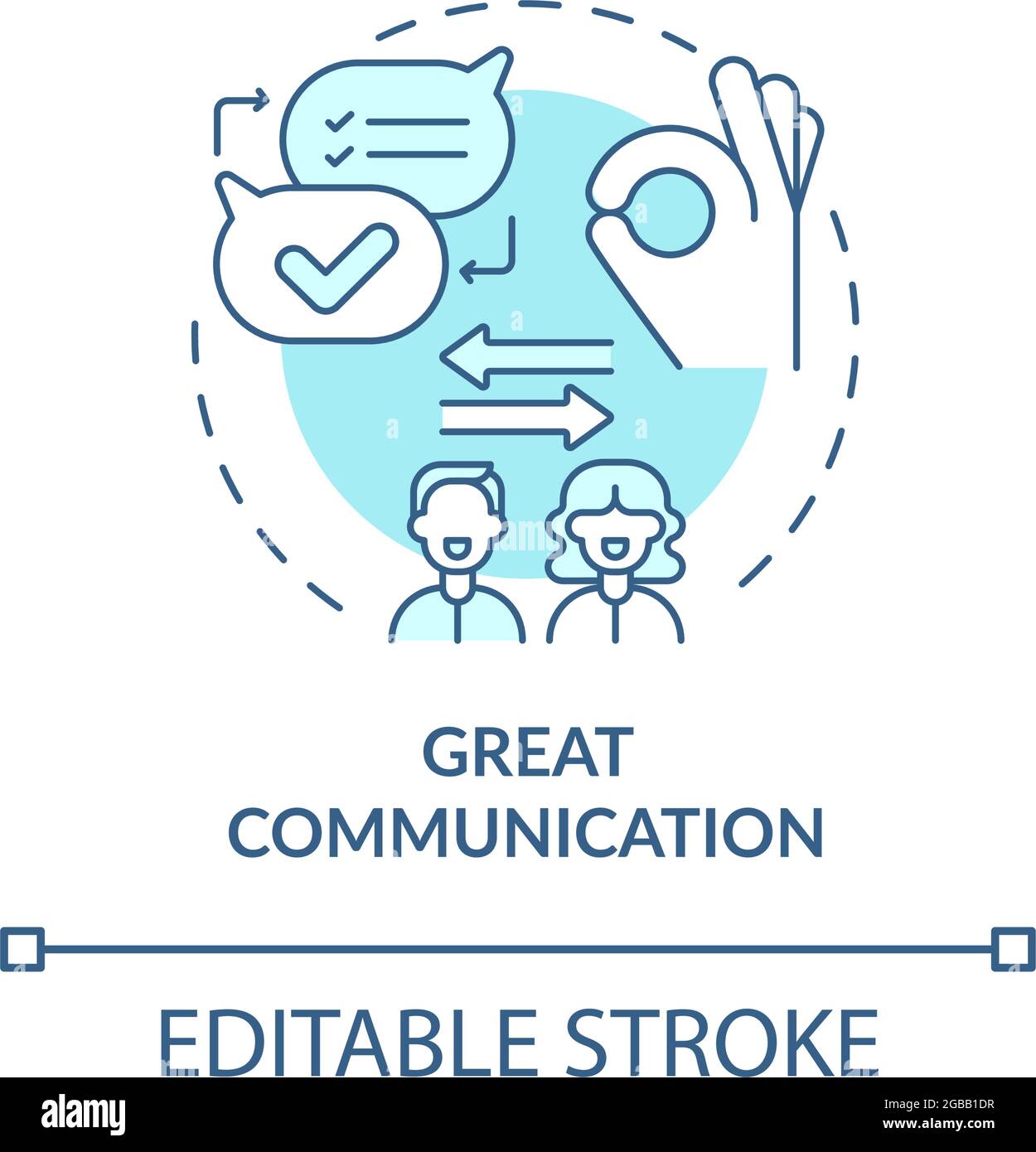 Great communication in mature relationship concept icon Stock Vector ...
