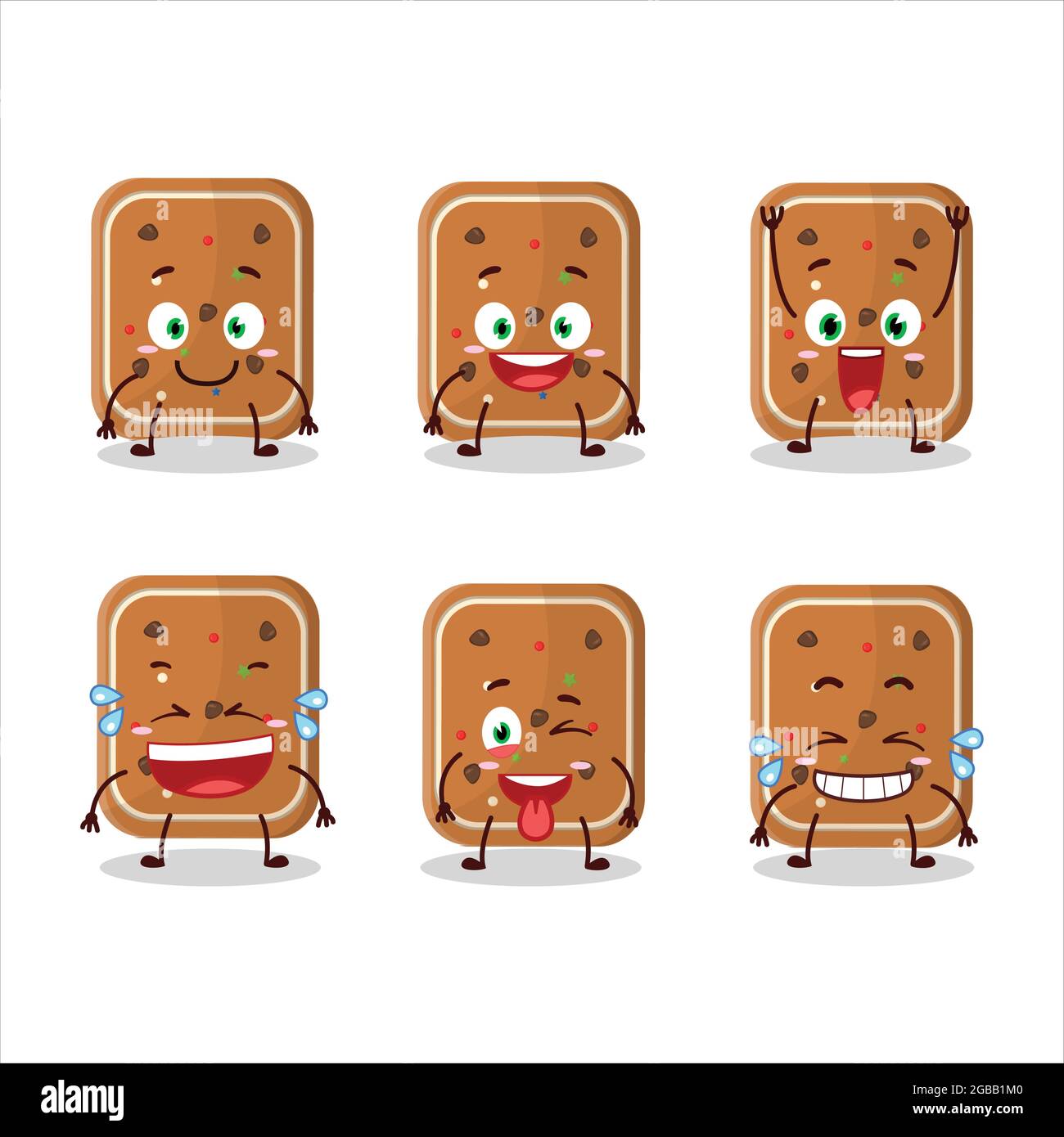 Cartoon character of gingerbread with smile expression. Vector ...