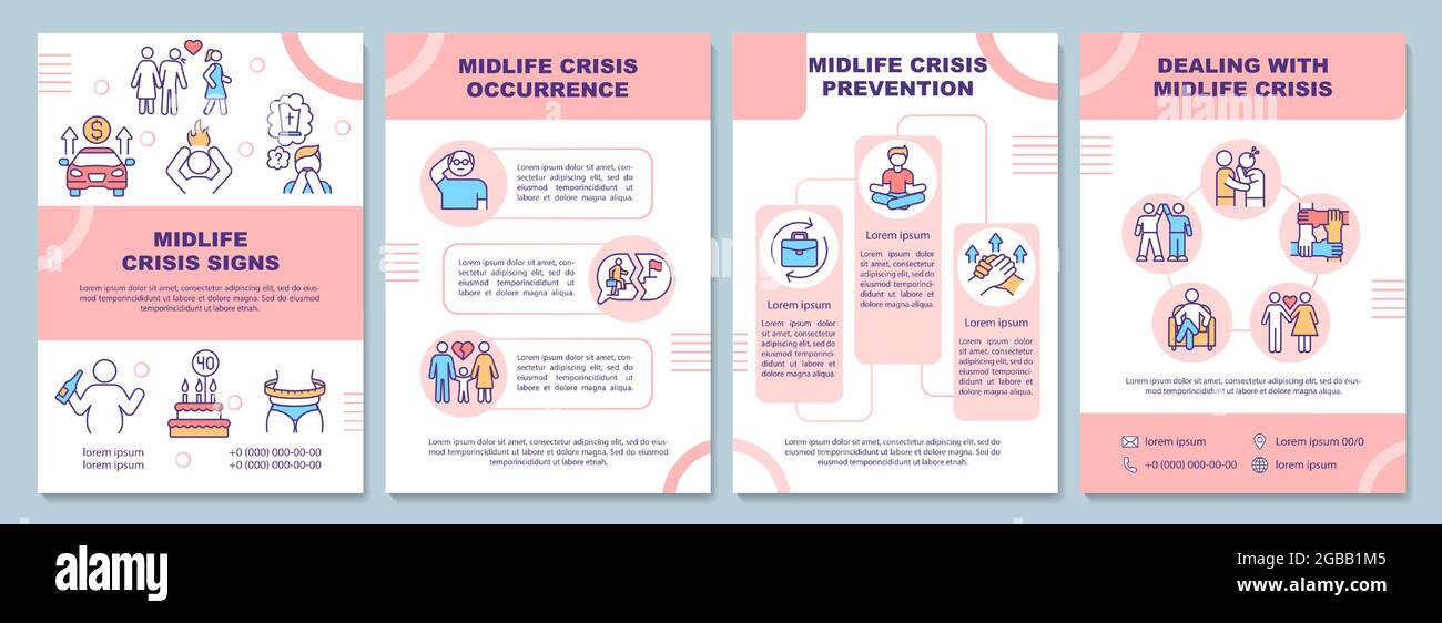 Midlife crisis signs brochure template Stock Vector Image & Art - Alamy