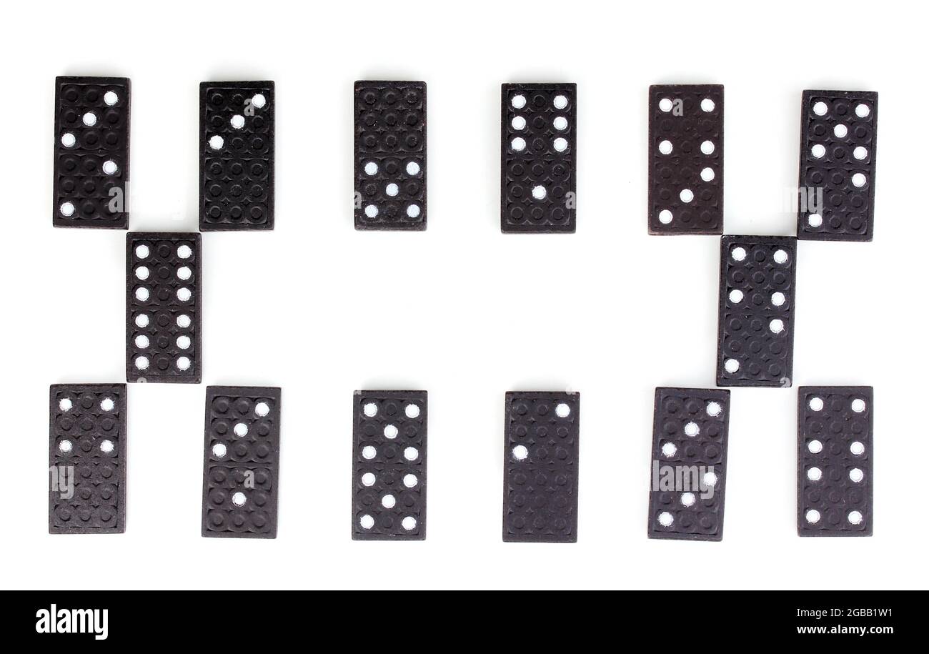Dominoes isolated on white Stock Photo - Alamy