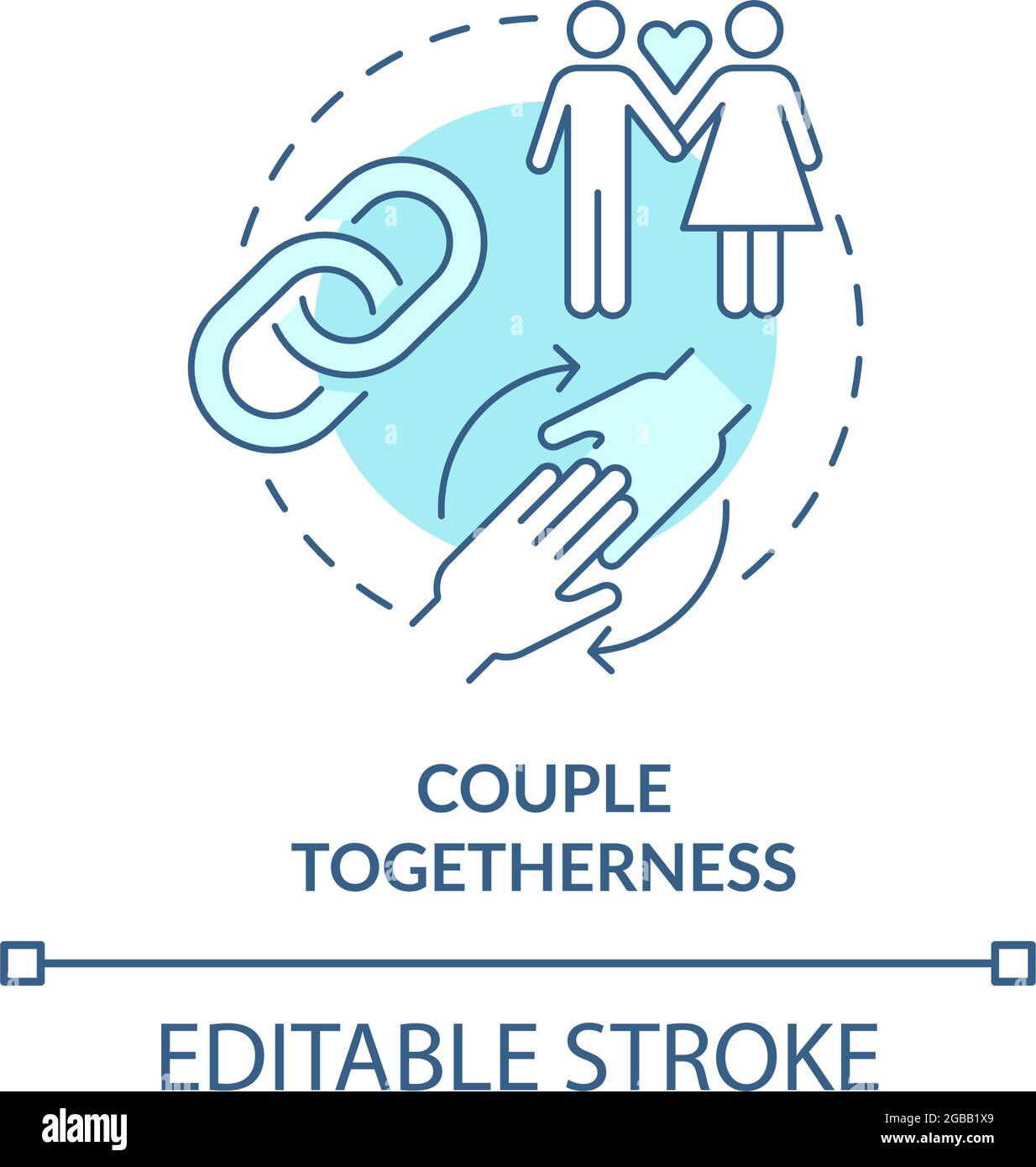 Couple togetherness in all life aspects concept icon Stock Vector Image ...