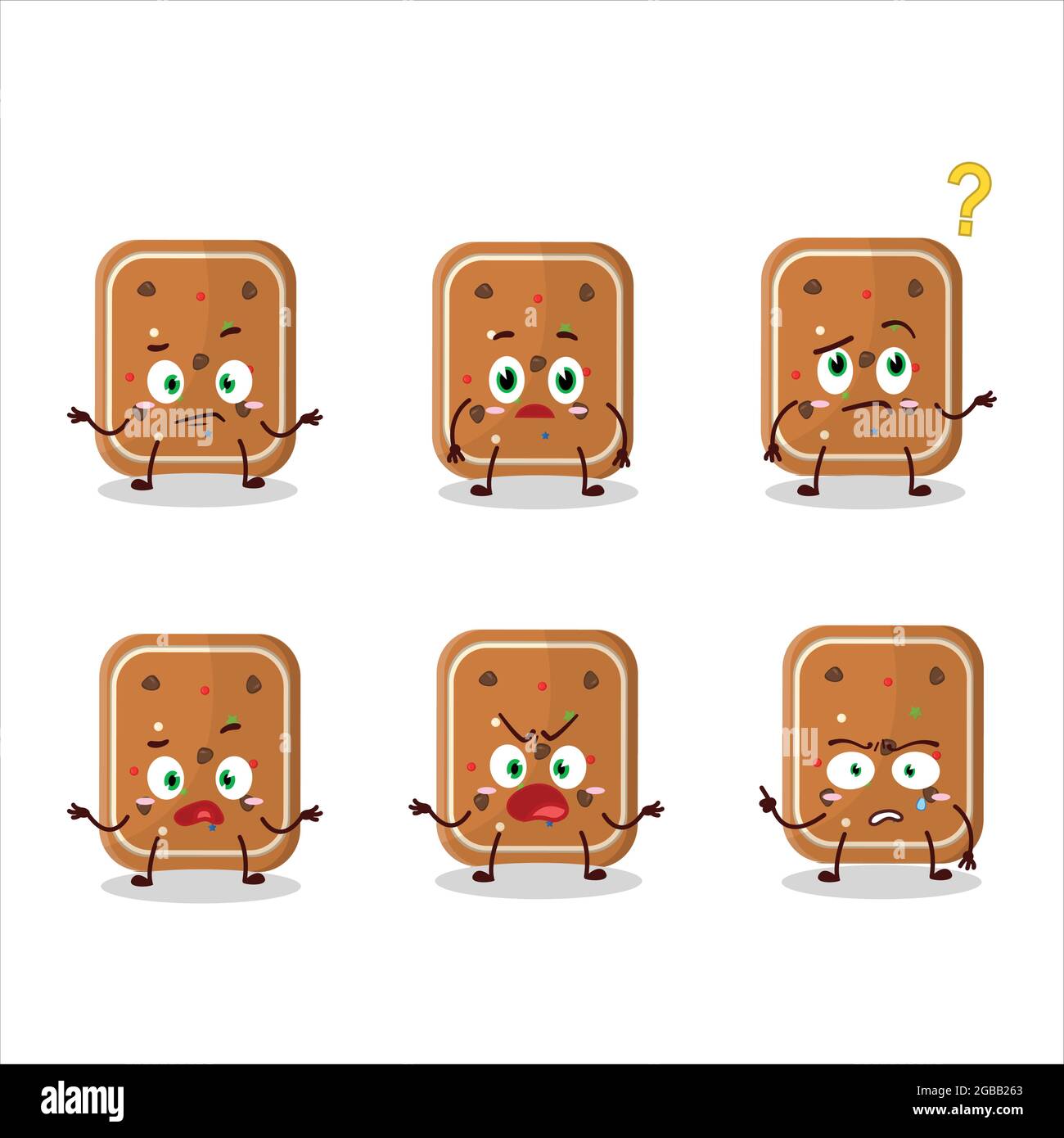 Cartoon character of gingerbread with what expression. Vector ...