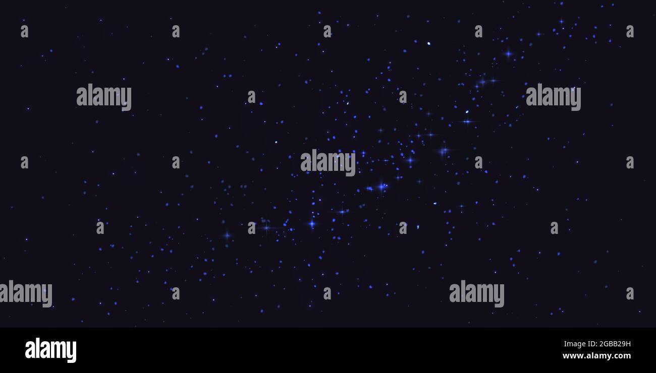 Astrology horizontal star universe background. Starry night sky, blue ...