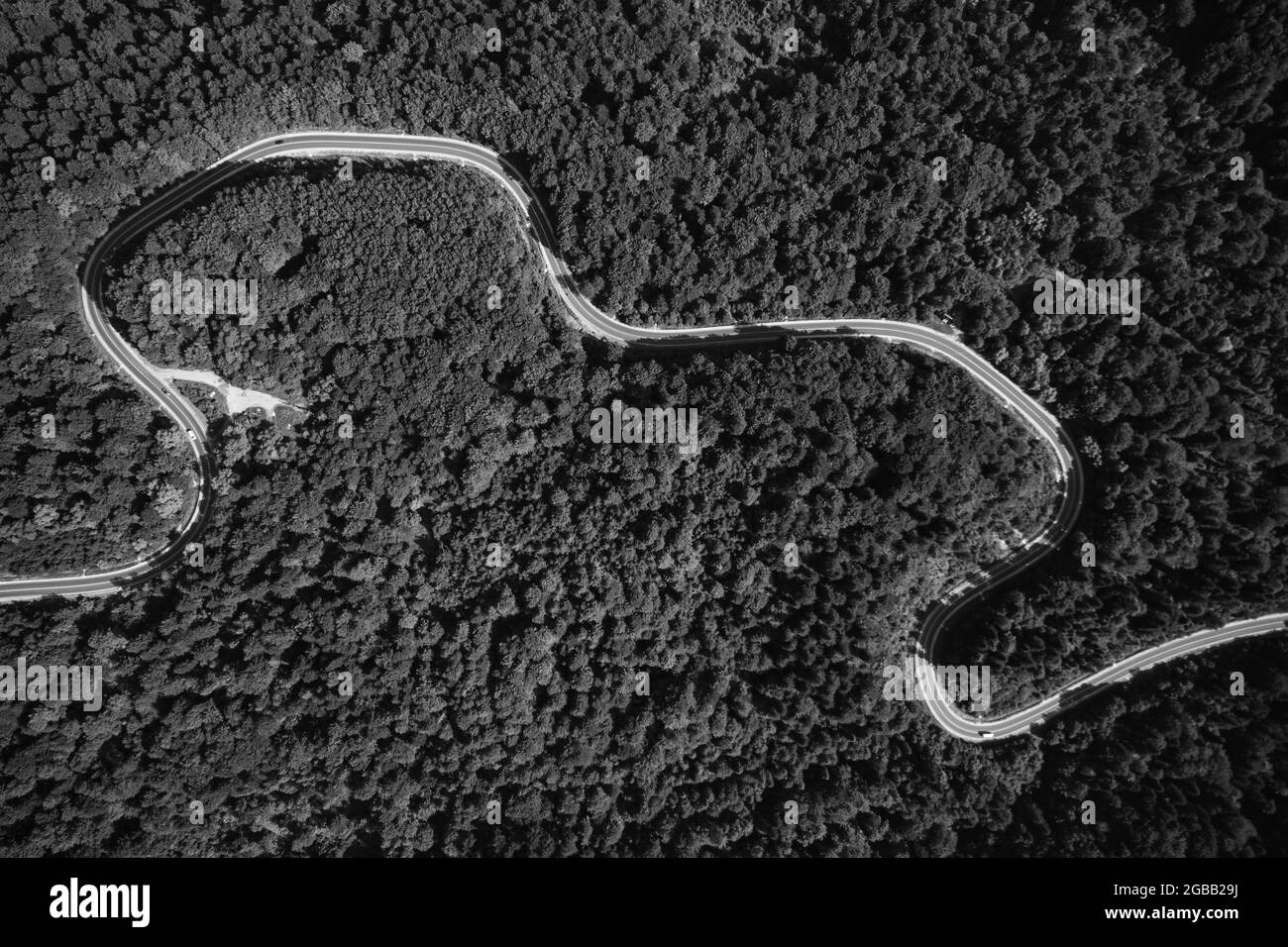 Mountain landscape from road Black and White Stock Photos & Images - Alamy