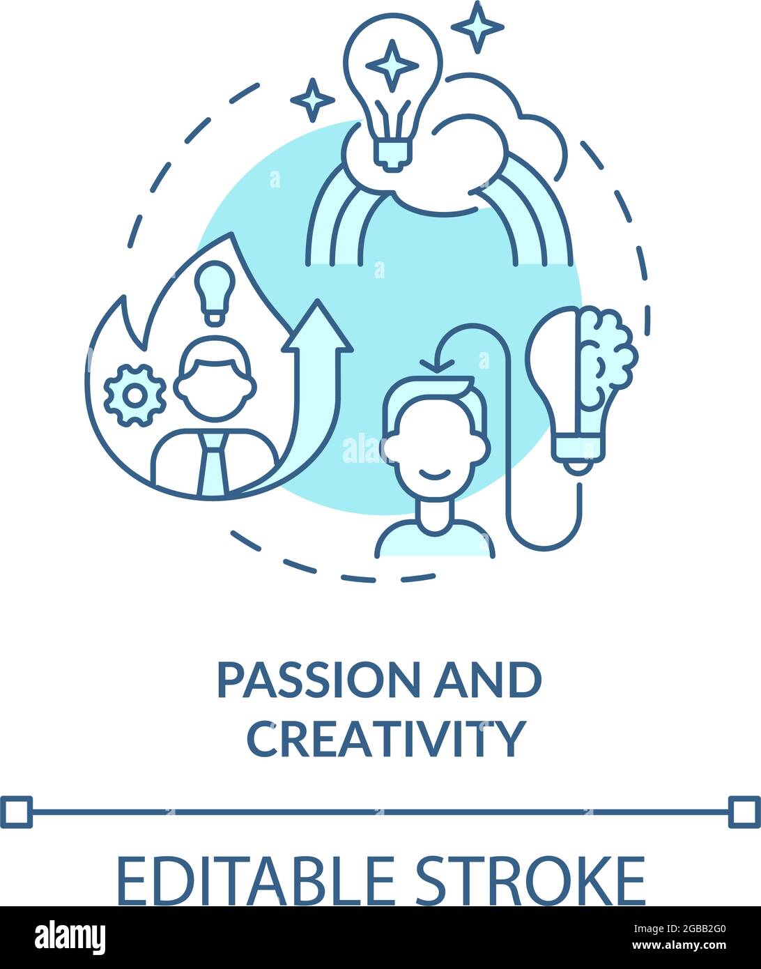 Passion and creativity blue concept icon Stock Vector Image & Art - Alamy