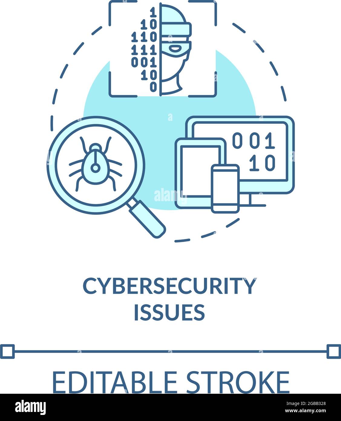 Cybersecurity issue blue concept icon Stock Vector Image & Art - Alamy