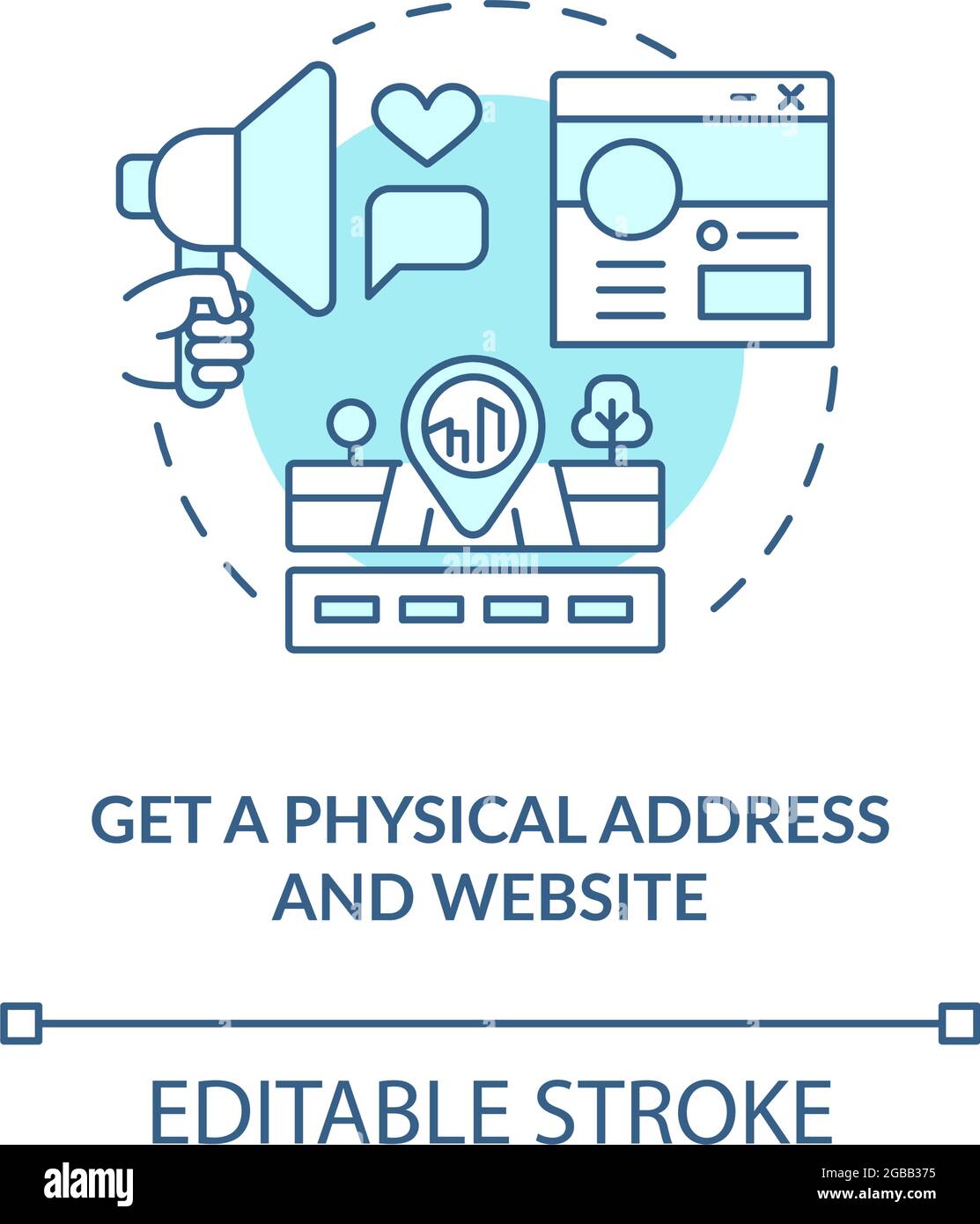 Physical address and website blue concept icon Stock Vector Image & Art ...