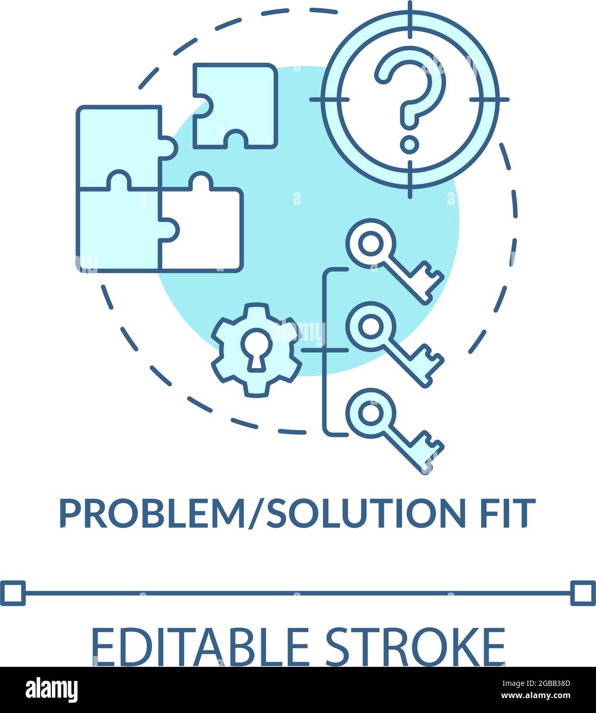 Problem, solution fit blue concept icon Stock Vector Image & Art - Alamy