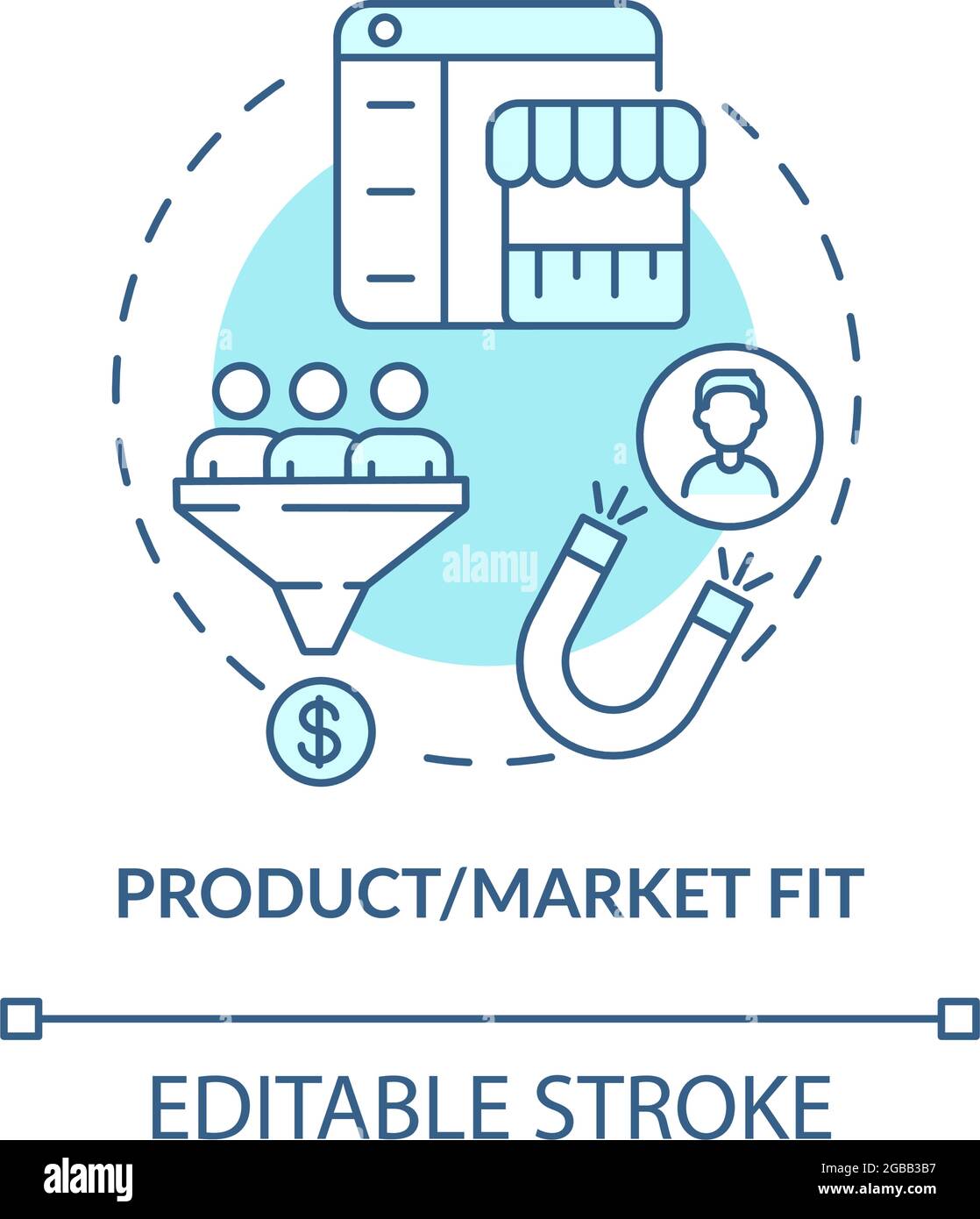 Product, market fit blue concept icon Stock Vector Image & Art - Alamy