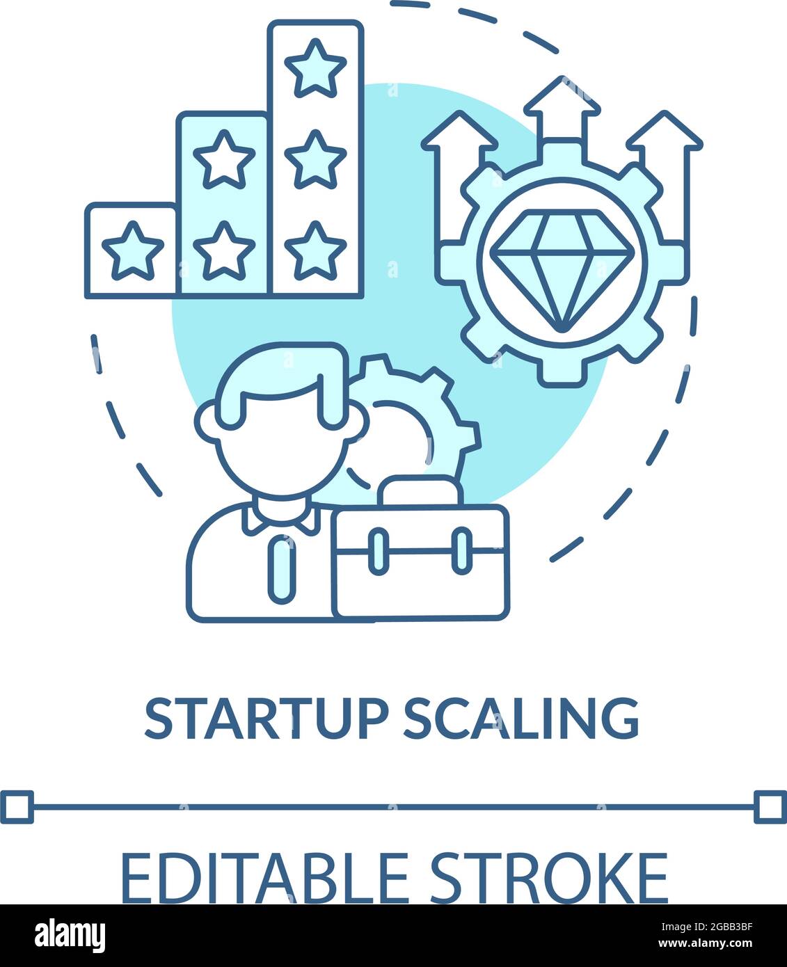 Startup scaling blue concept icon Stock Vector Image & Art - Alamy