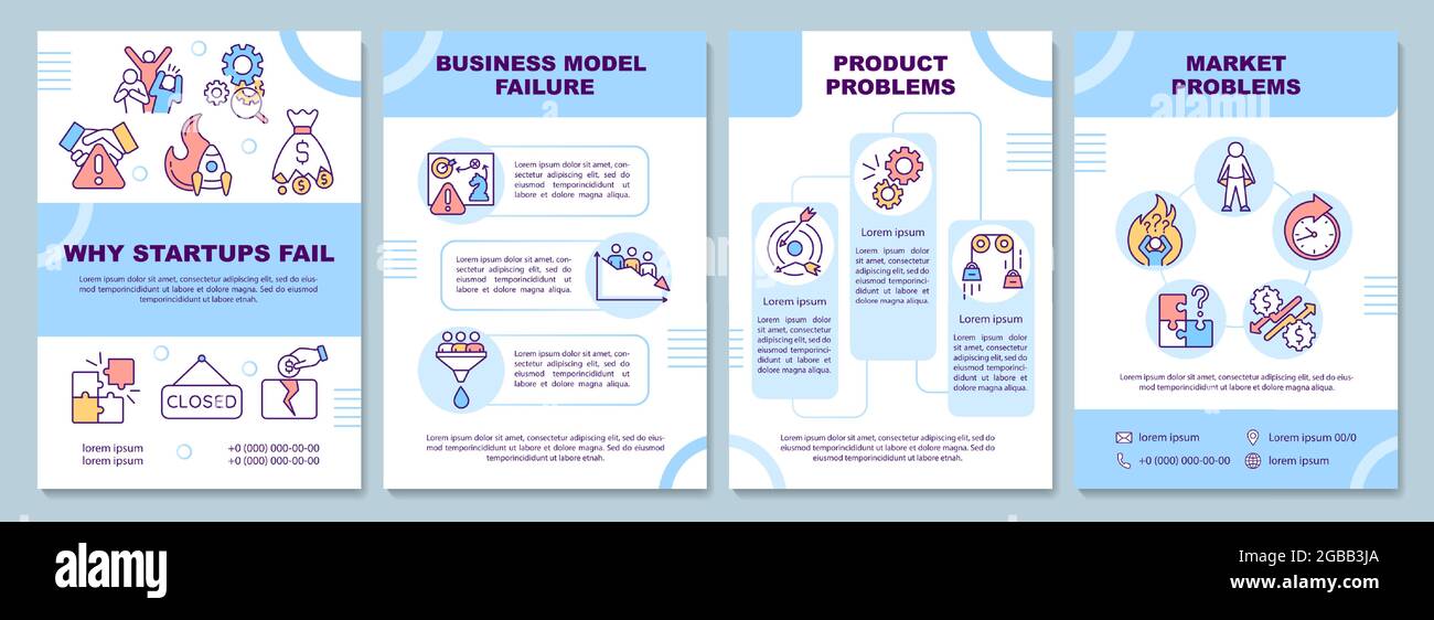 Why startups fail brochure template Stock Vector Image & Art - Alamy