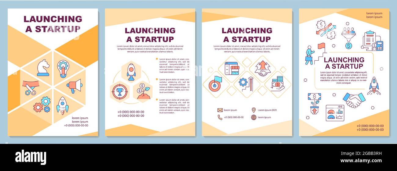 Launching startup brochure template Stock Vector Image & Art - Alamy