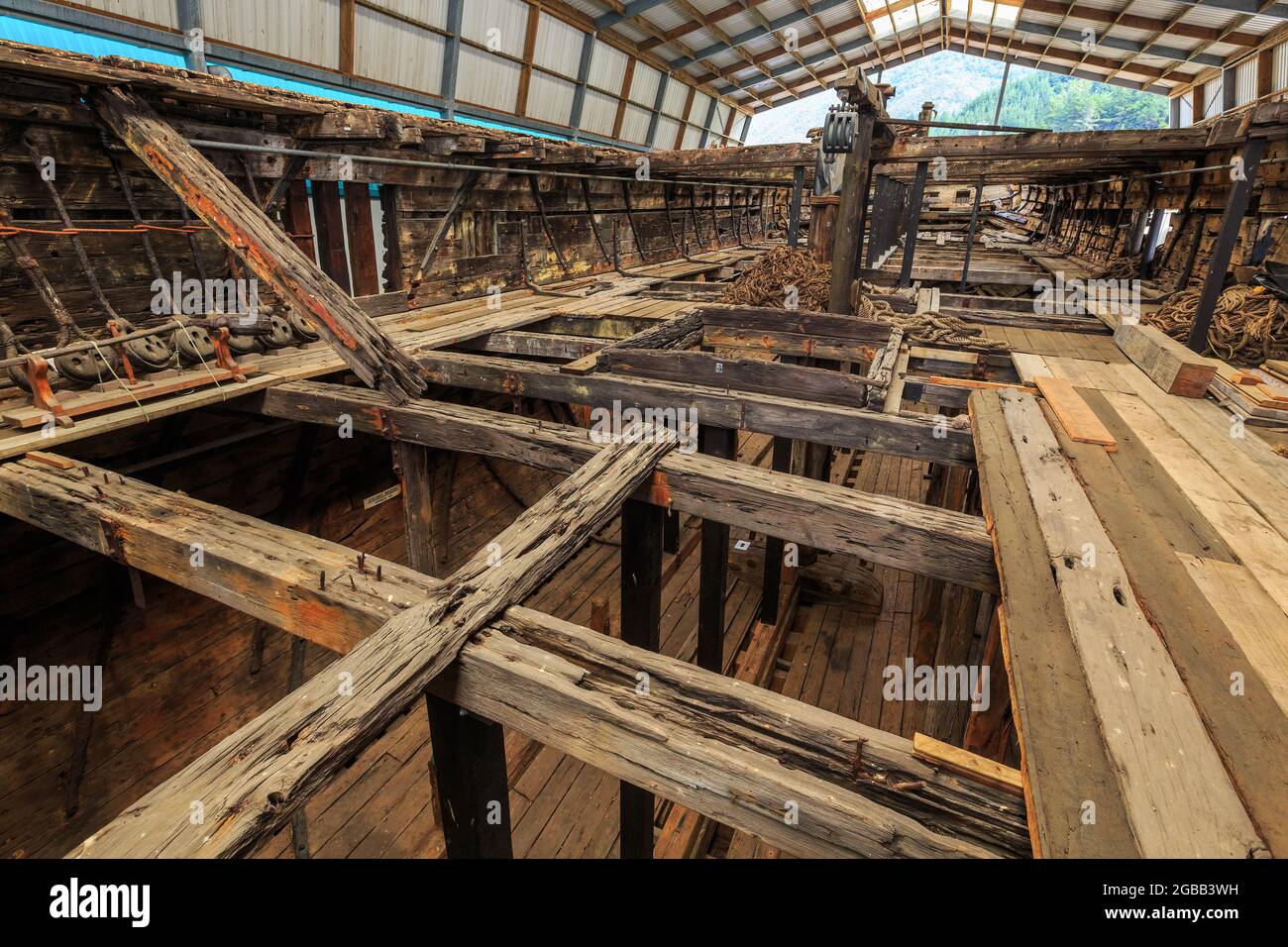 The remains of the East Indiaman sailing ship "Edwin Fox", built in ...