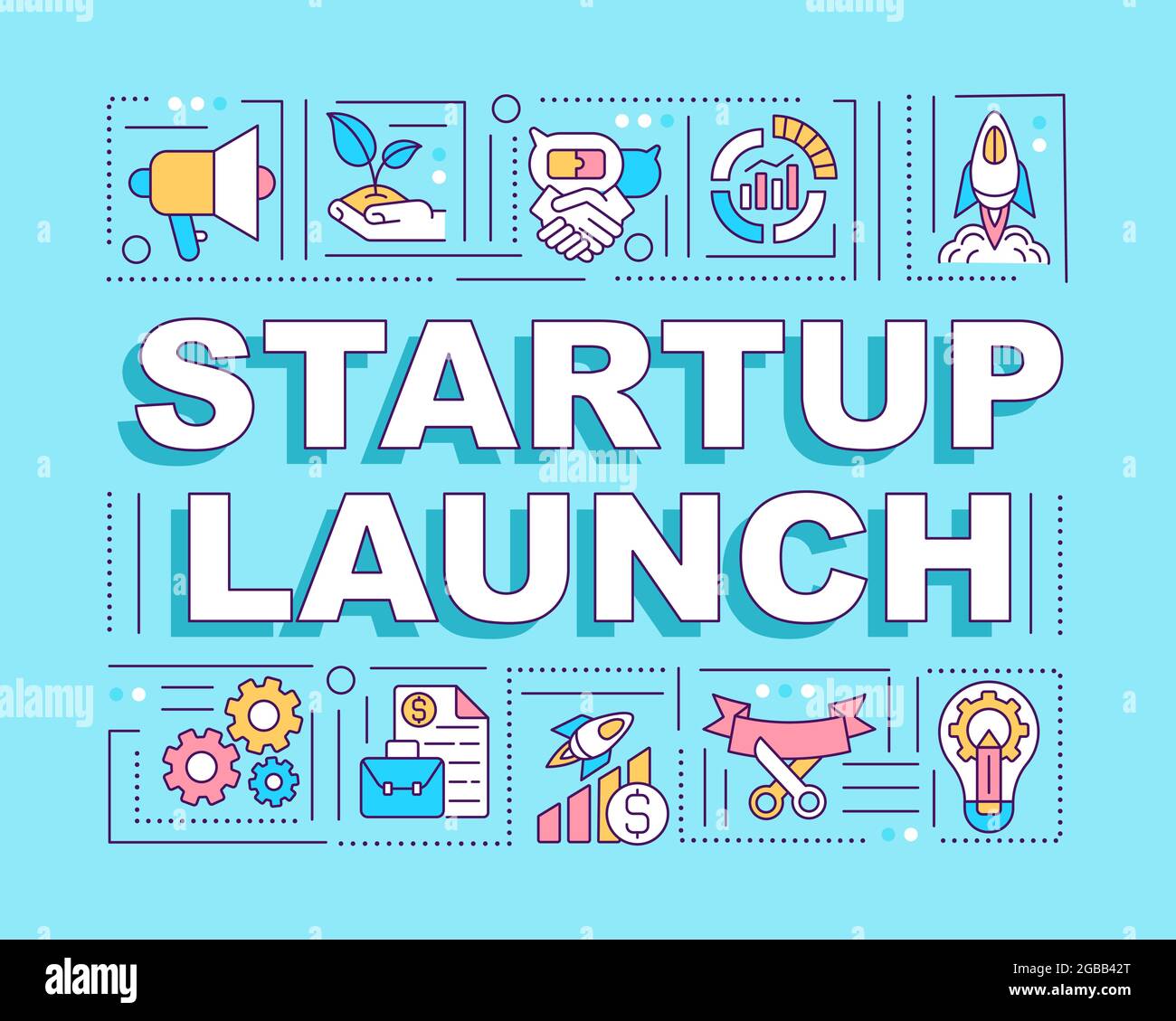 Startup launch word concepts banner Stock Vector Image & Art - Alamy