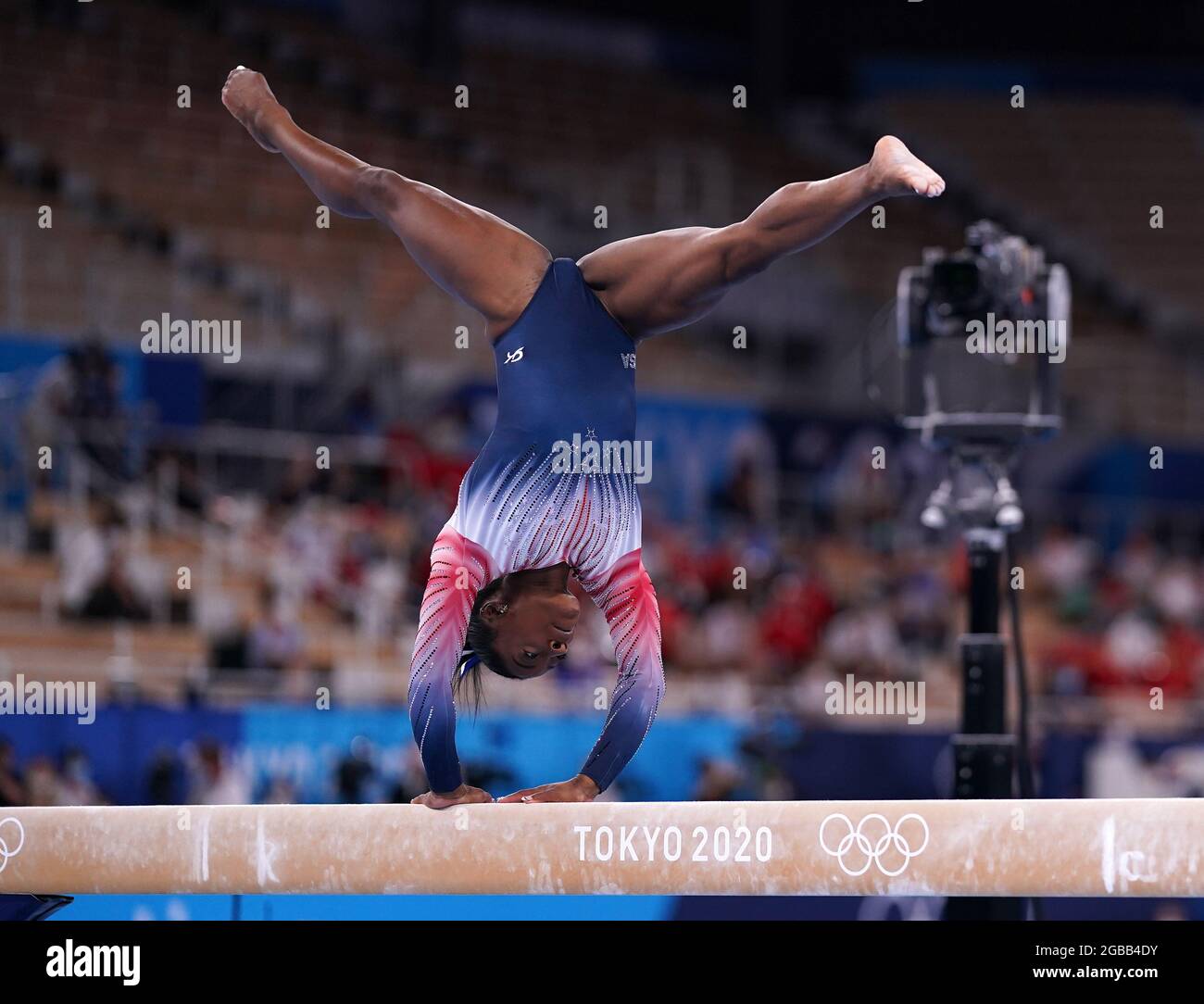 USA's Simone Biles in the Women's Balance Beam Final at Ariake ...