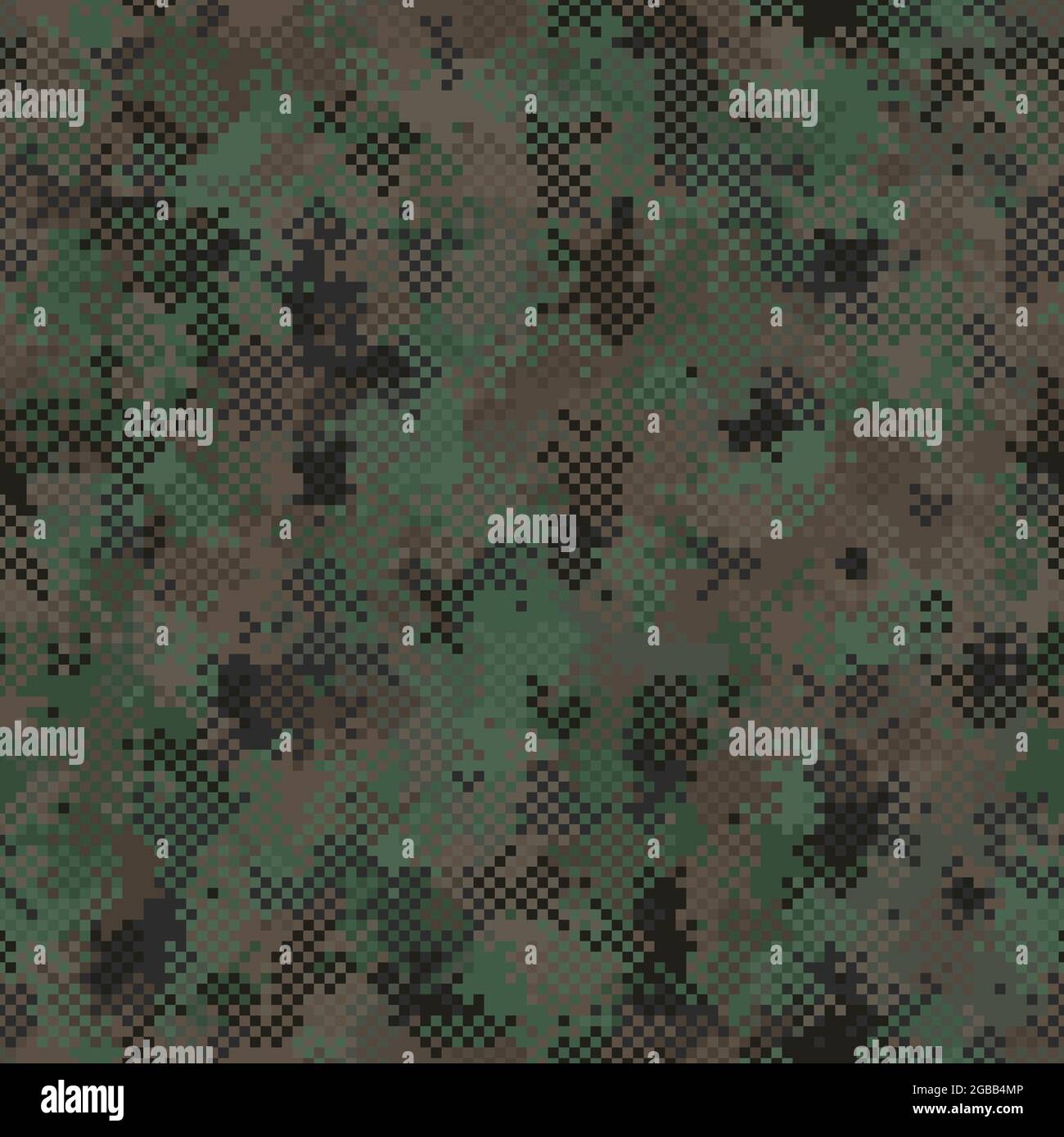 Seamless digital woodland pixel camo texture vector for army textile ...