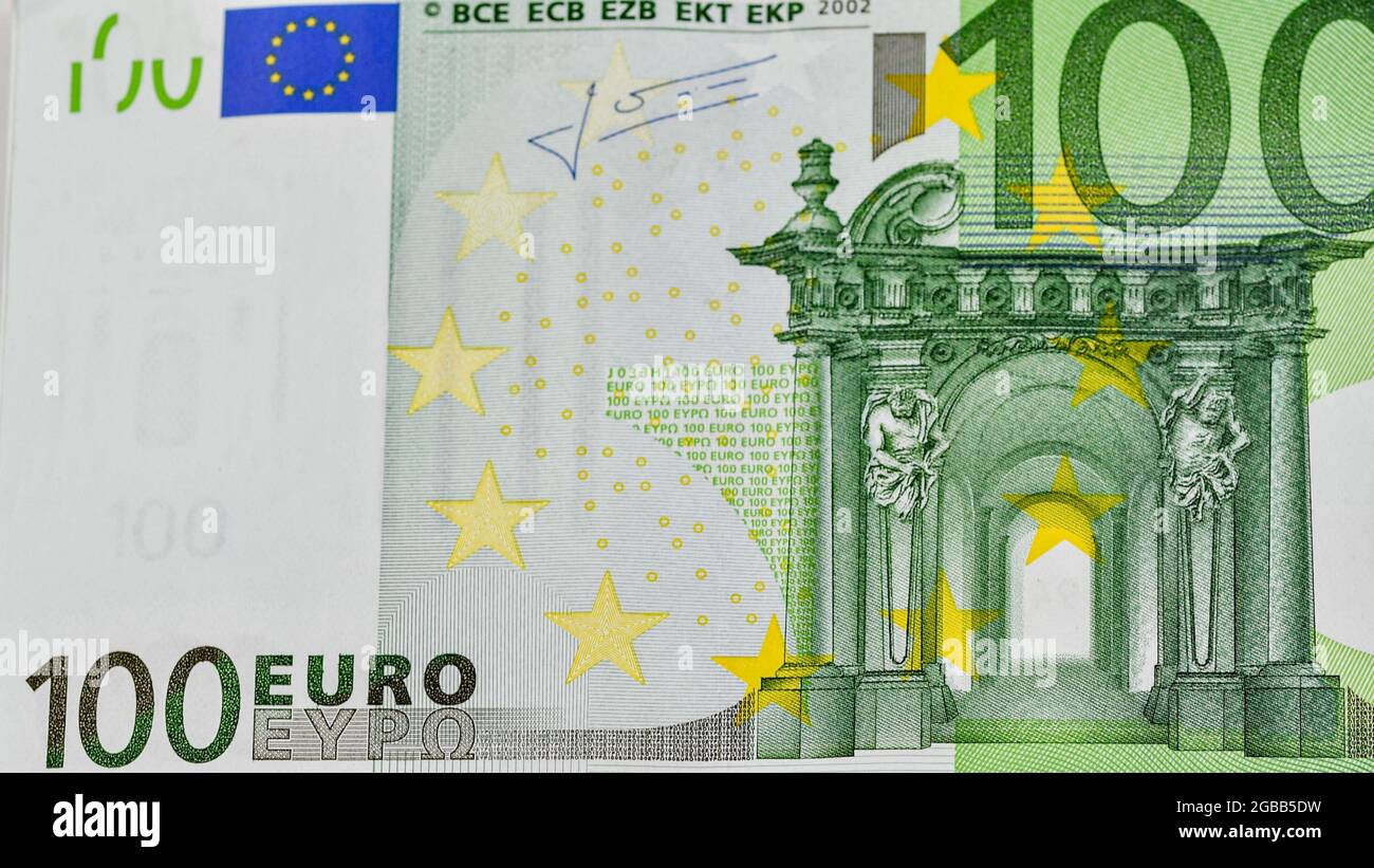 detail of a 100 euro banknote of the european community Stock Photo - Alamy