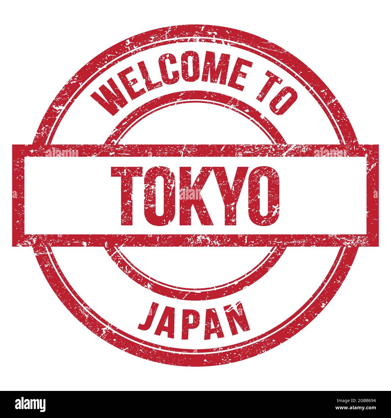 WELCOME TO TOKYO - JAPAN, words written on red round simple stamp Stock ...