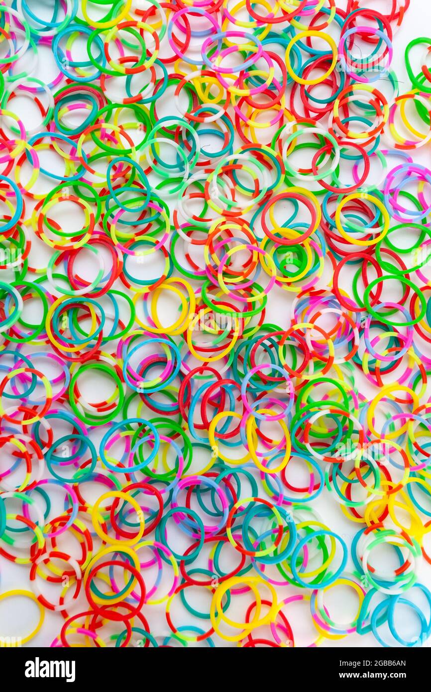 texture multi color rubber band Stock Photo - Alamy