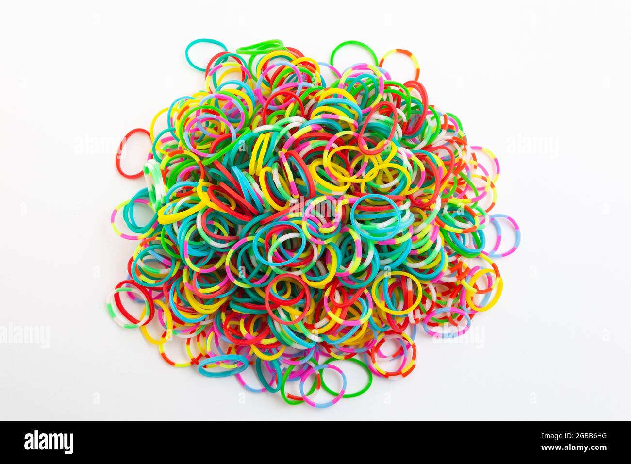 Color rubber band isolated white background Stock Photo - Alamy
