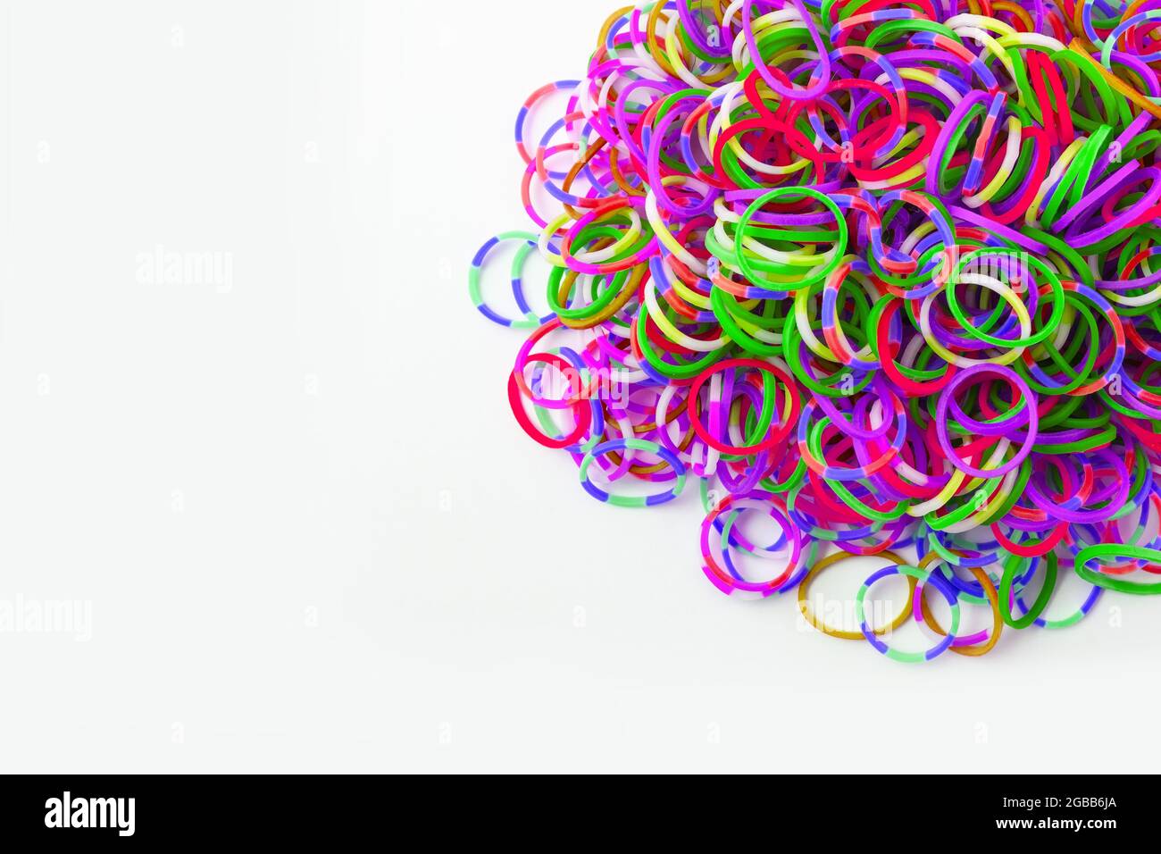 Color rubber band isolated white background Stock Photo - Alamy