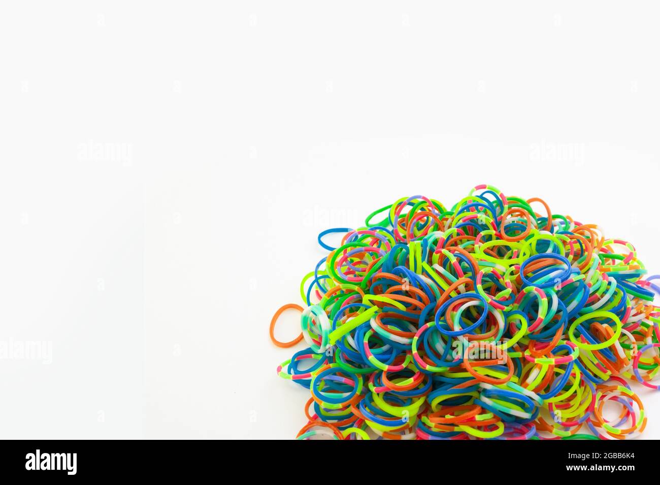 Color rubber band isolated white background Stock Photo - Alamy