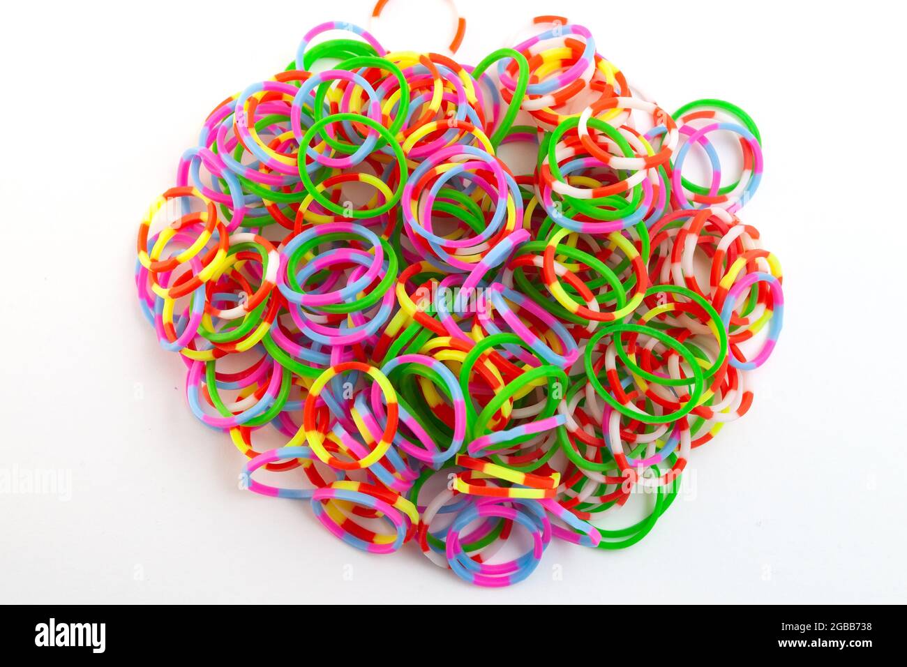 Color rubber band isolated white background Stock Photo - Alamy