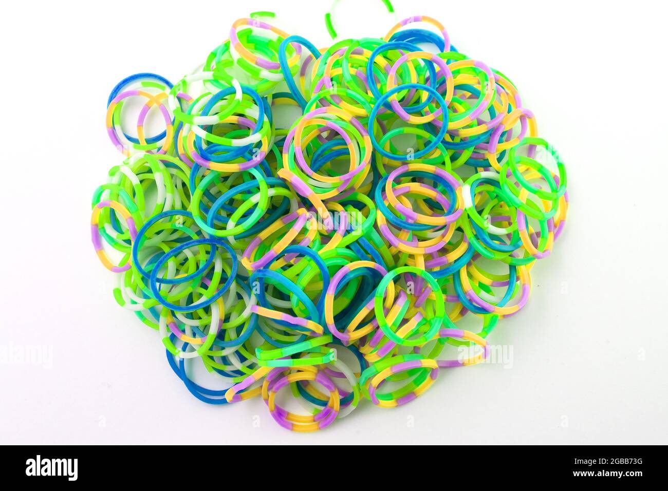 Color rubber band isolated white background Stock Photo - Alamy