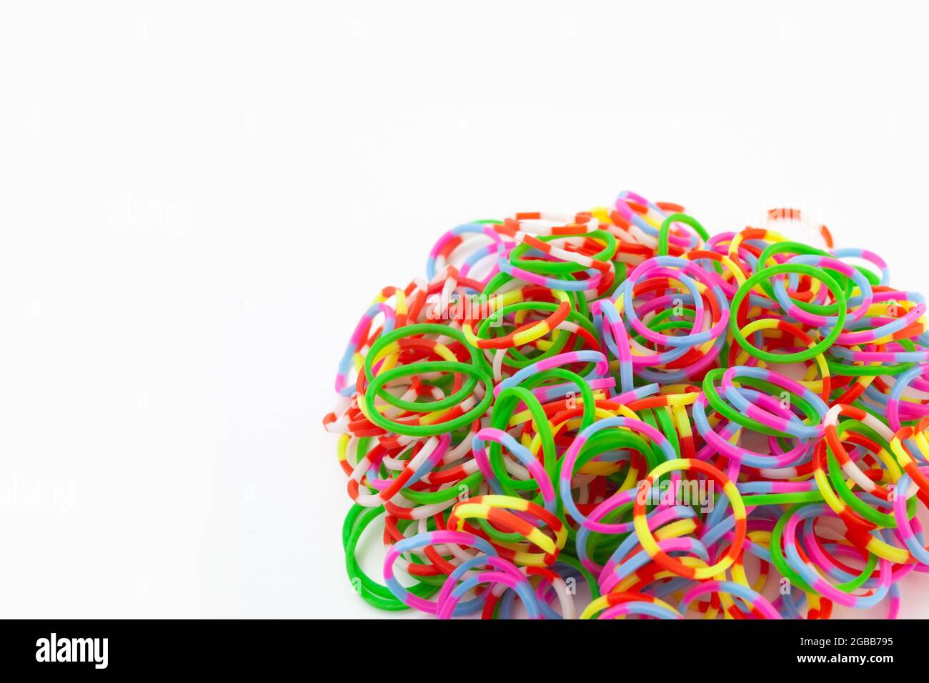 Color rubber band isolated white background Stock Photo - Alamy