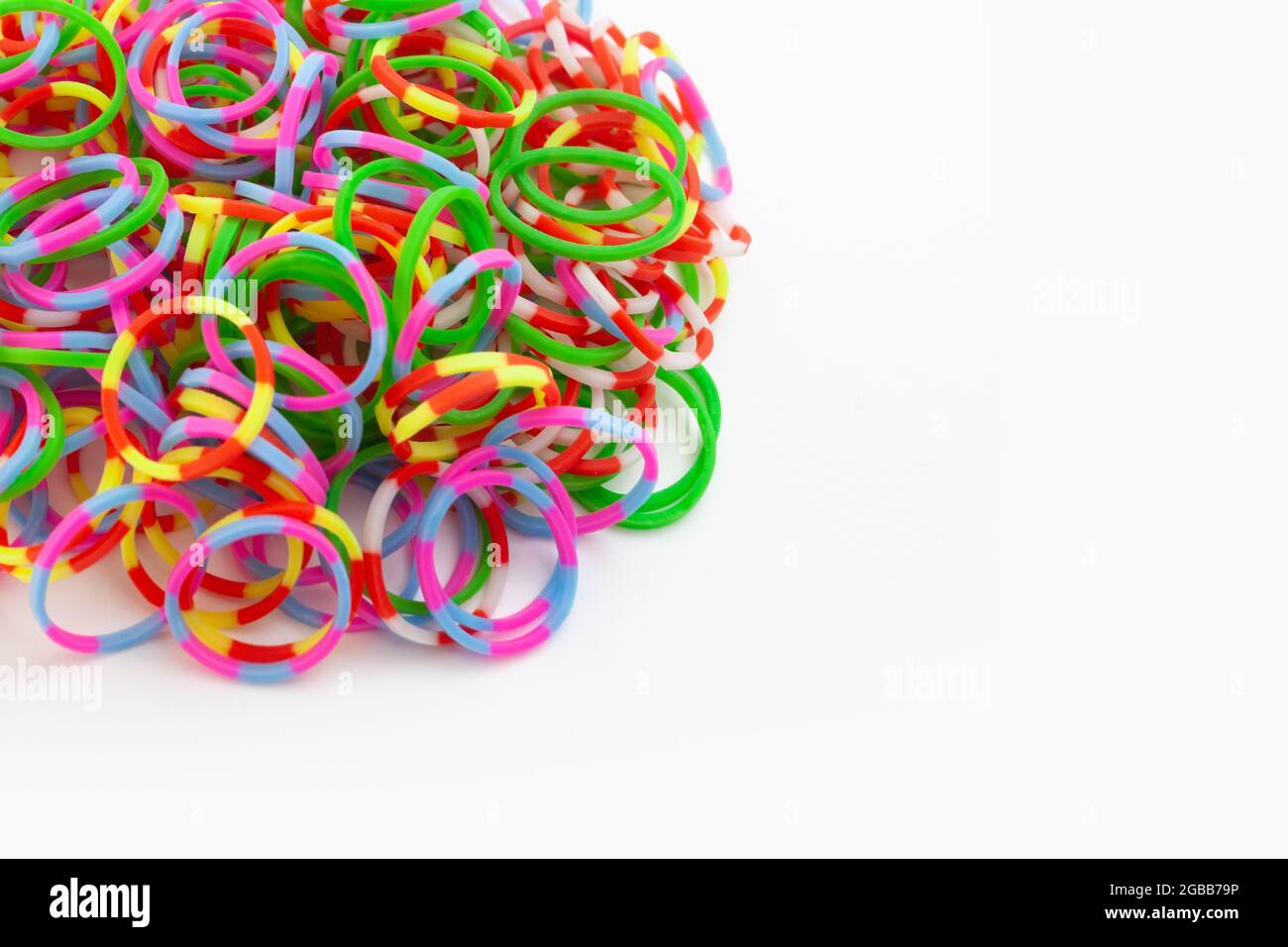 Color rubber band isolated white background Stock Photo - Alamy