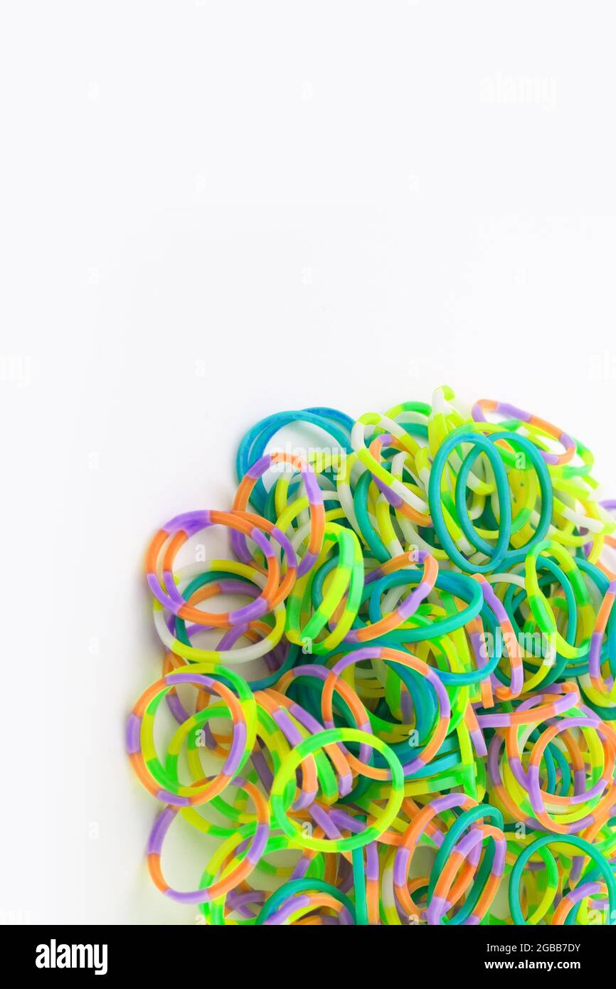 Color rubber band isolated white background Stock Photo - Alamy