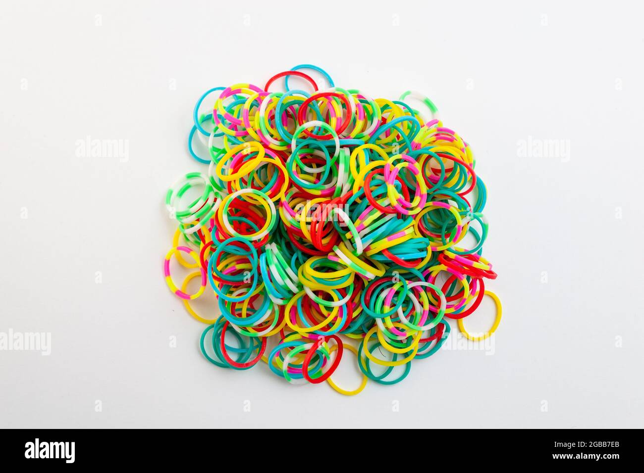 Color rubber band isolated white background Stock Photo - Alamy