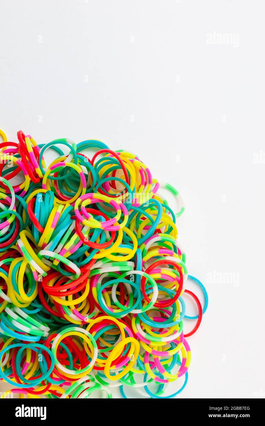 Color rubber band isolated white background Stock Photo - Alamy