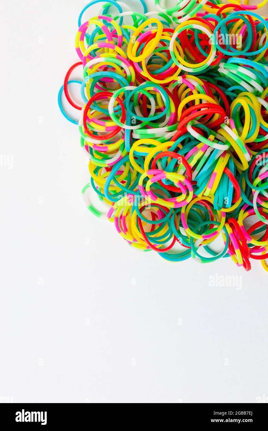Color rubber band isolated white background Stock Photo - Alamy