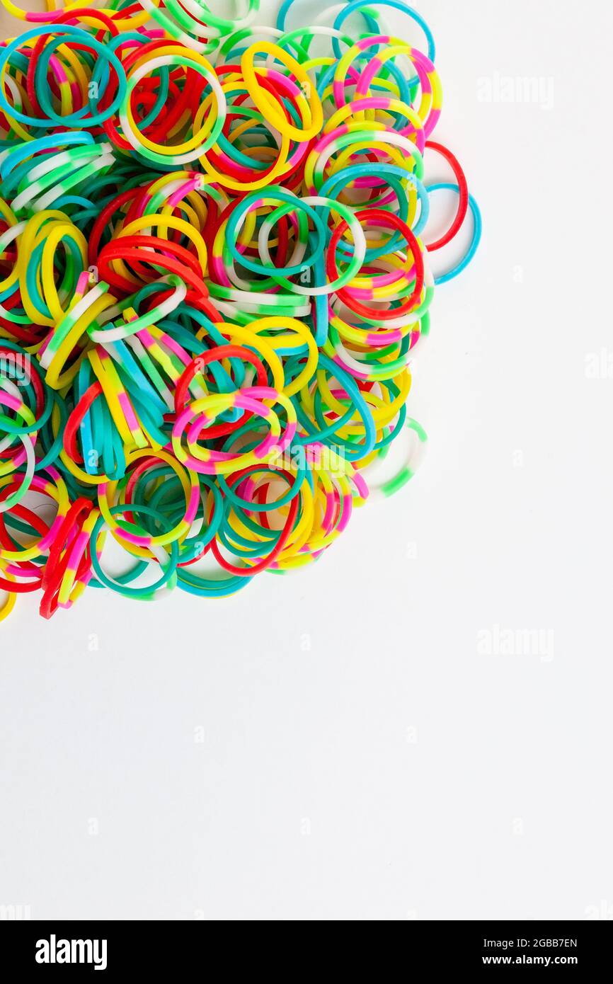 Color rubber band isolated white background Stock Photo - Alamy