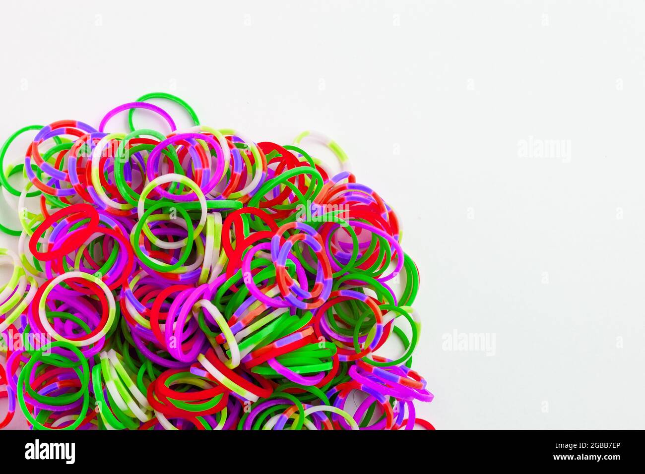 Color rubber band isolated white background Stock Photo - Alamy