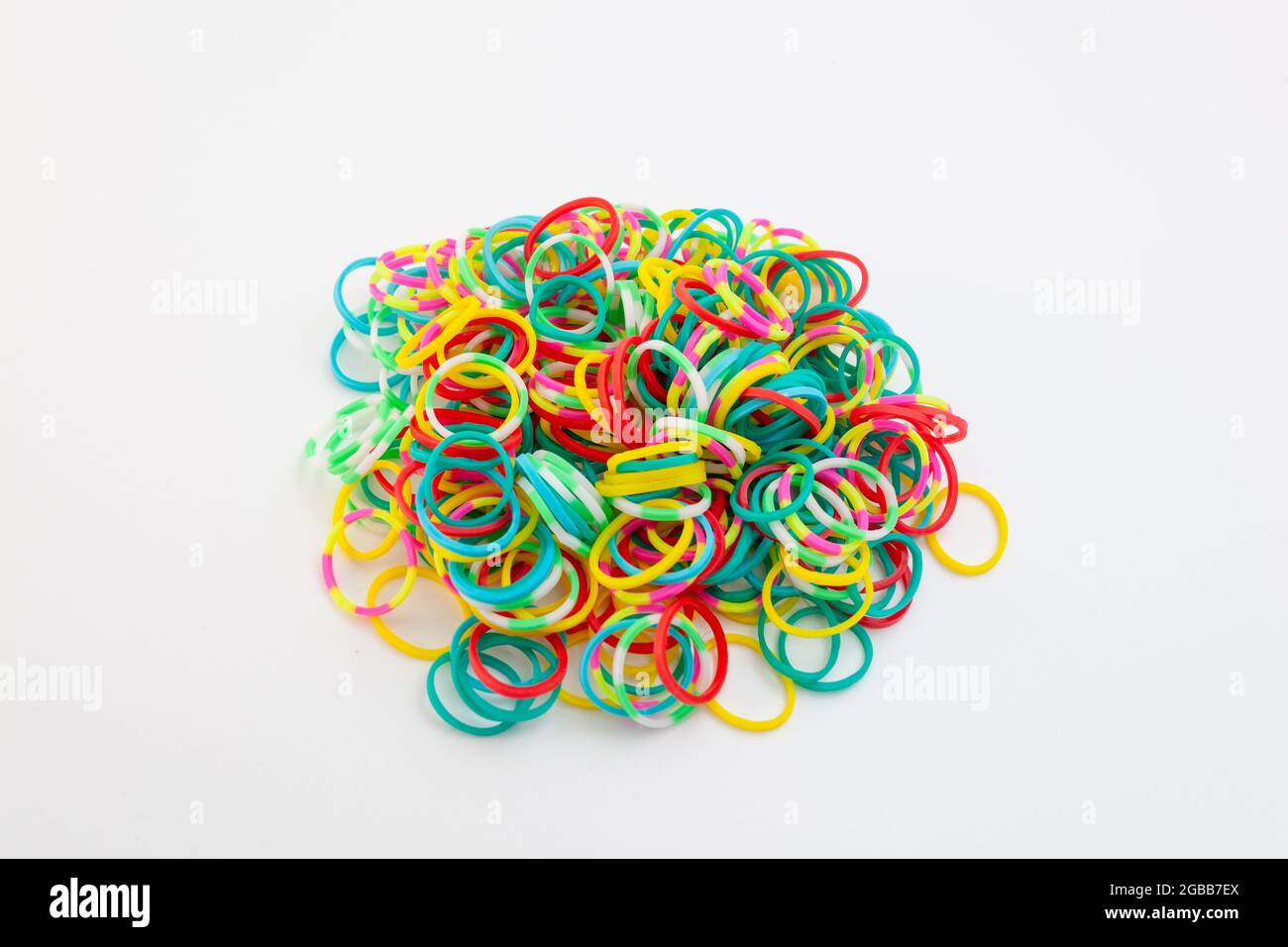 Color rubber band isolated white background Stock Photo - Alamy