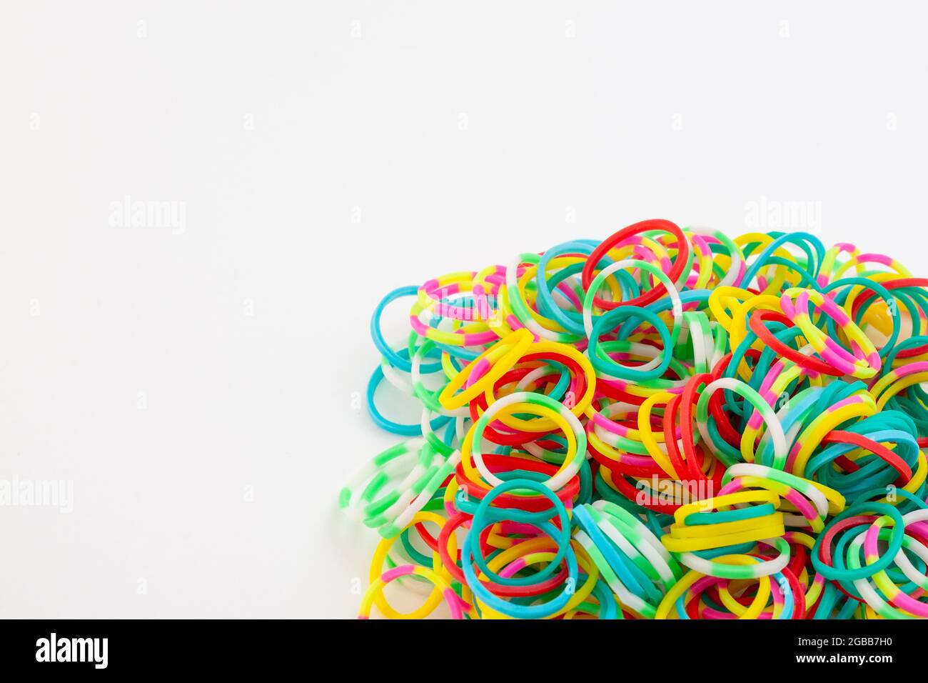 Color rubber band isolated white background Stock Photo - Alamy