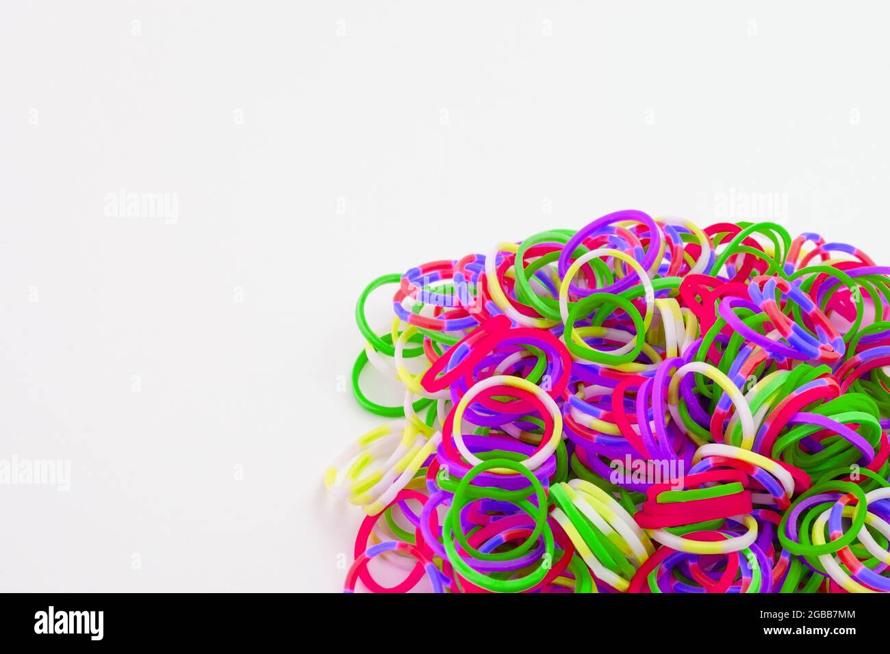 Color rubber band isolated white background Stock Photo - Alamy