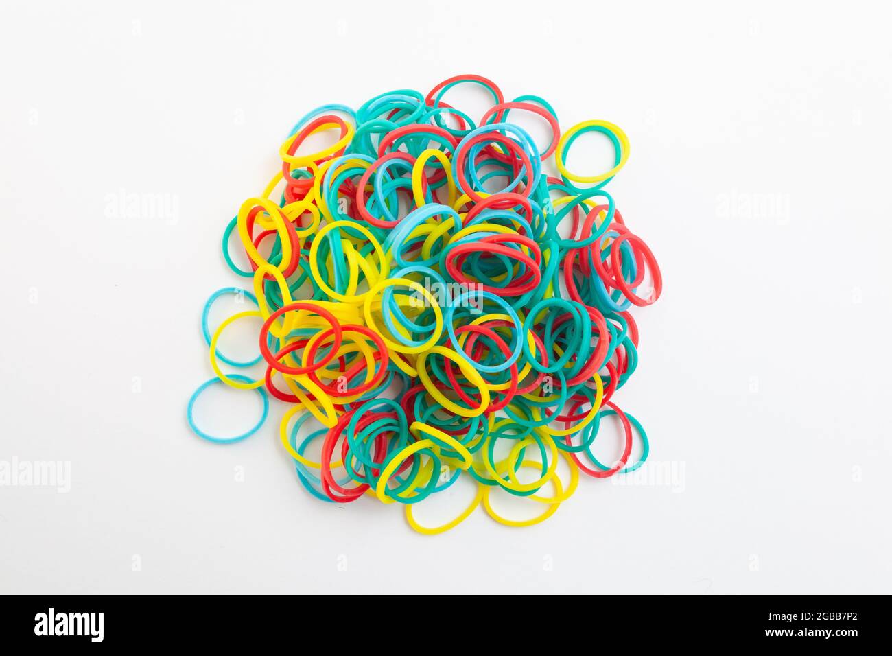 Color rubber band isolated white background Stock Photo - Alamy