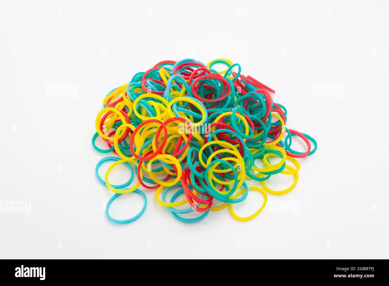 Color rubber band isolated white background Stock Photo - Alamy