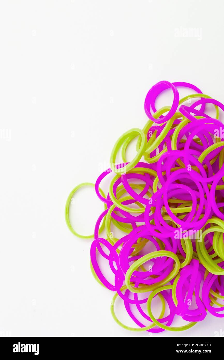 Color rubber band isolated white background Stock Photo - Alamy