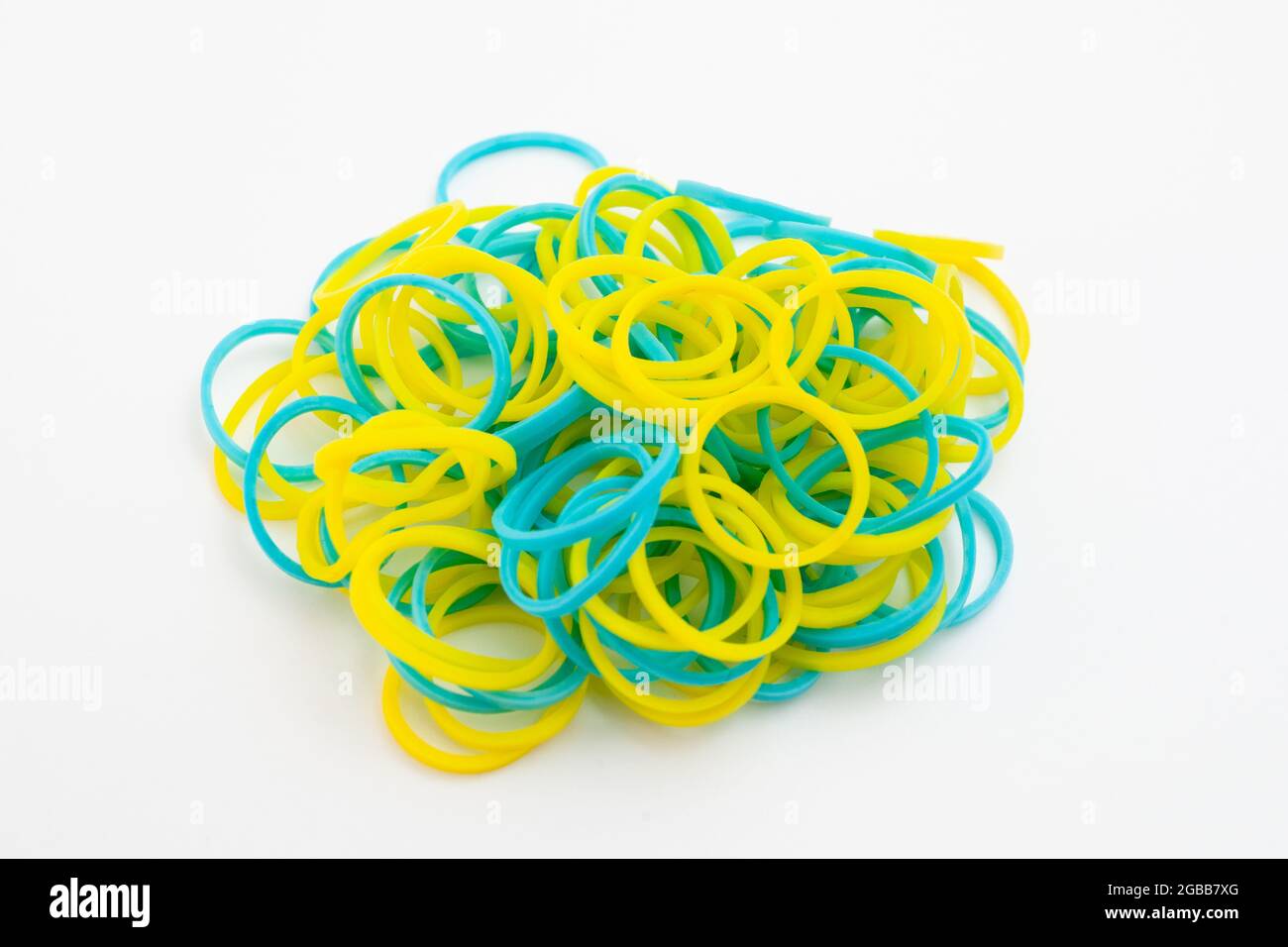 Color rubber band isolated white background Stock Photo - Alamy
