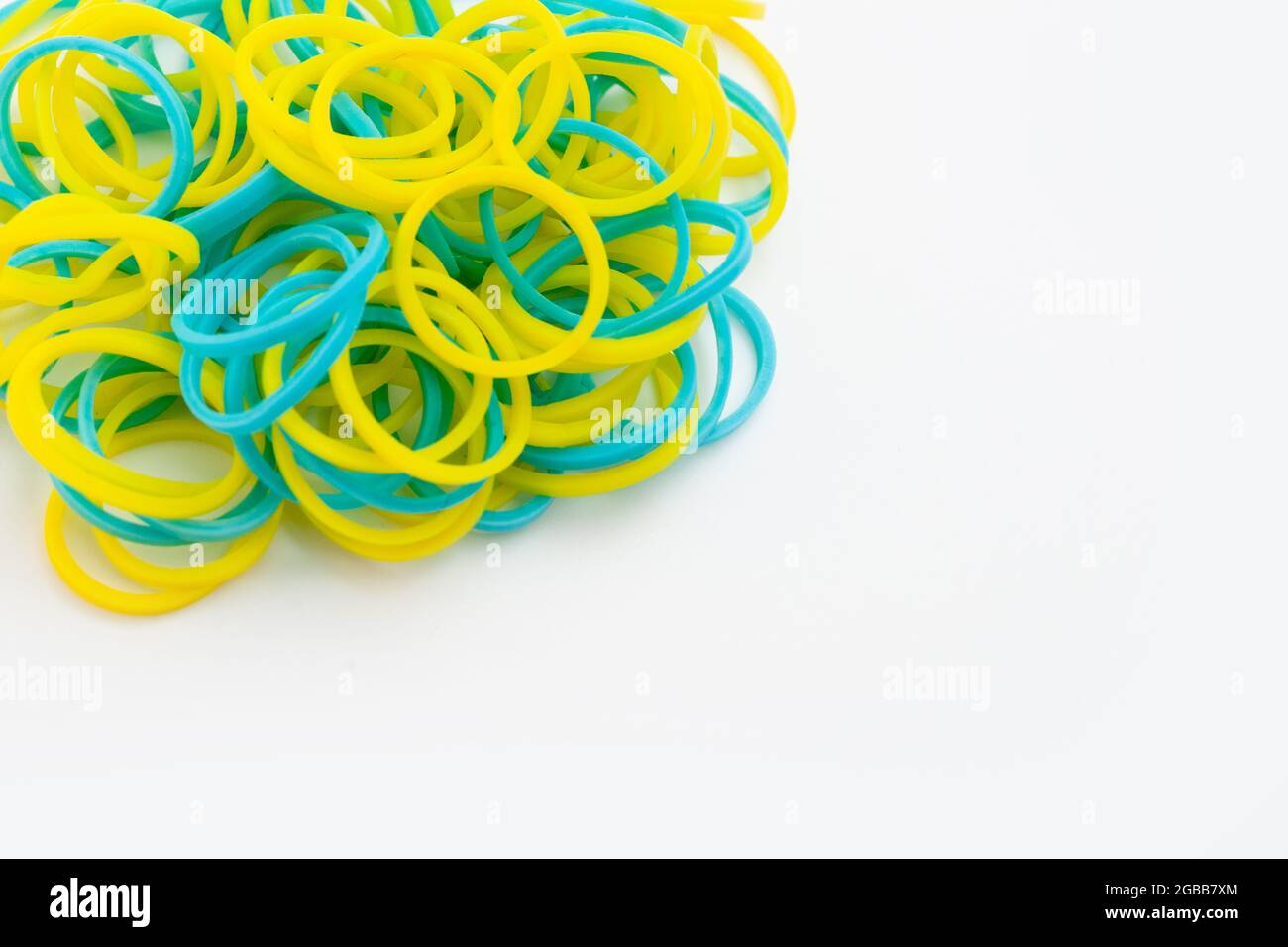 Color rubber band isolated white background Stock Photo - Alamy