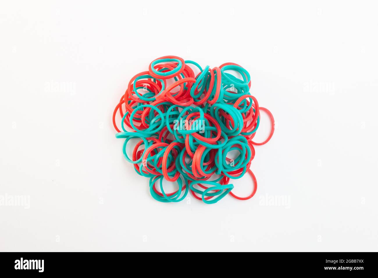 Color rubber band isolated white background Stock Photo - Alamy